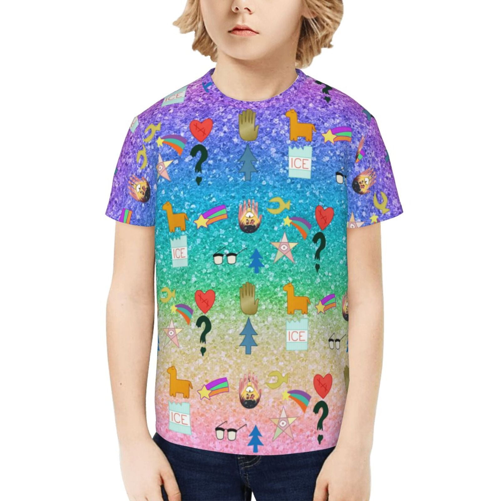 Gravity Falls Symbols Teenage T-Shirt Kids Shirts Summer Round Neck ...