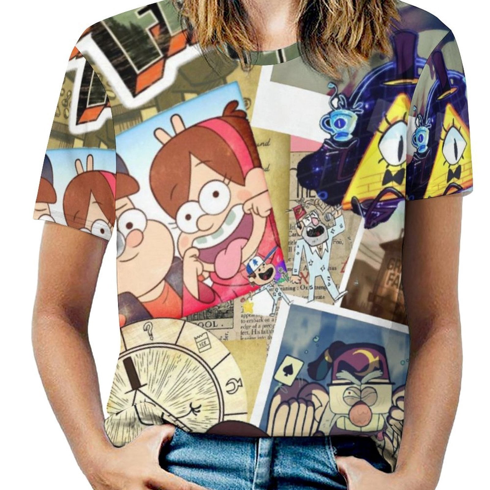 Gravity Falls T-Shirt for Women Casual Printed Tee Stylish Soft Graphic ...