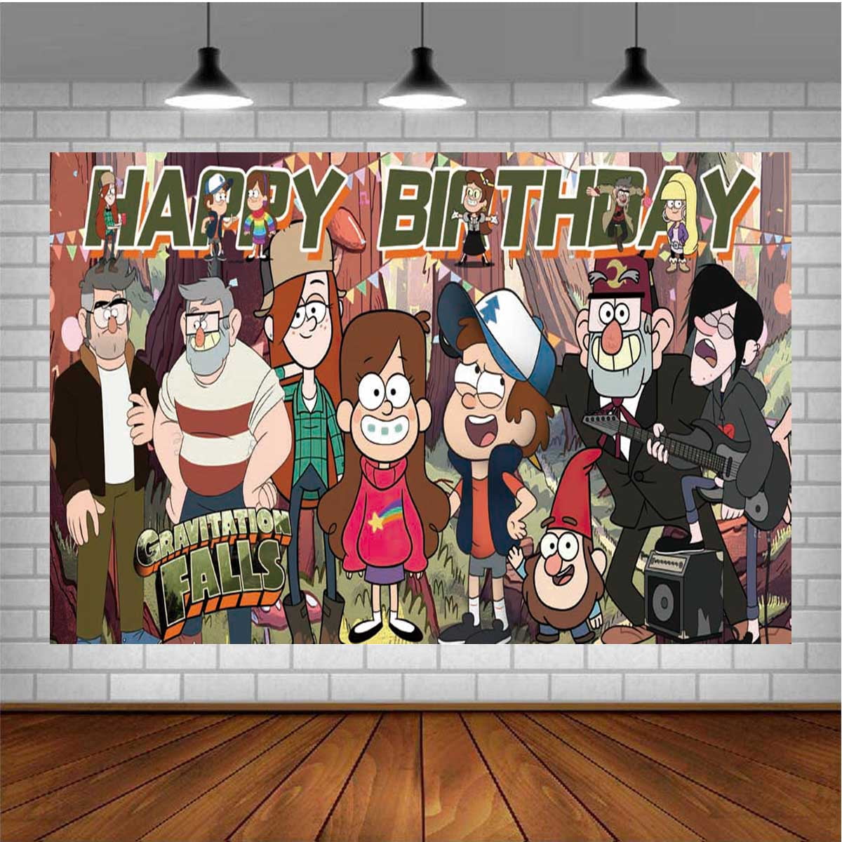 Gravity Falls Post Wall Decor Birthday Banner Backdrop Background Party ...