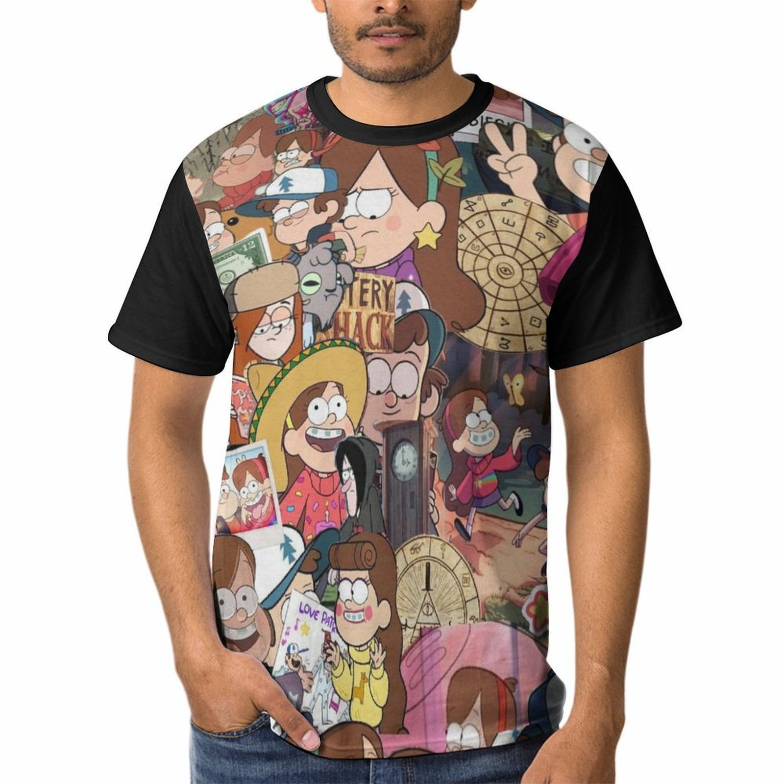 Gravity Falls Tee Men's Short Sleeve Printed T-Shirt Casual Wear Round ...