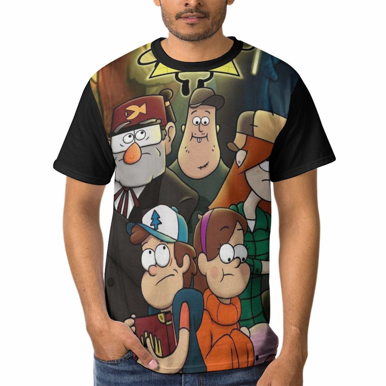 Gravity Falls Tee Men's Short Sleeve Printed T-Shirt Casual Wear Round ...