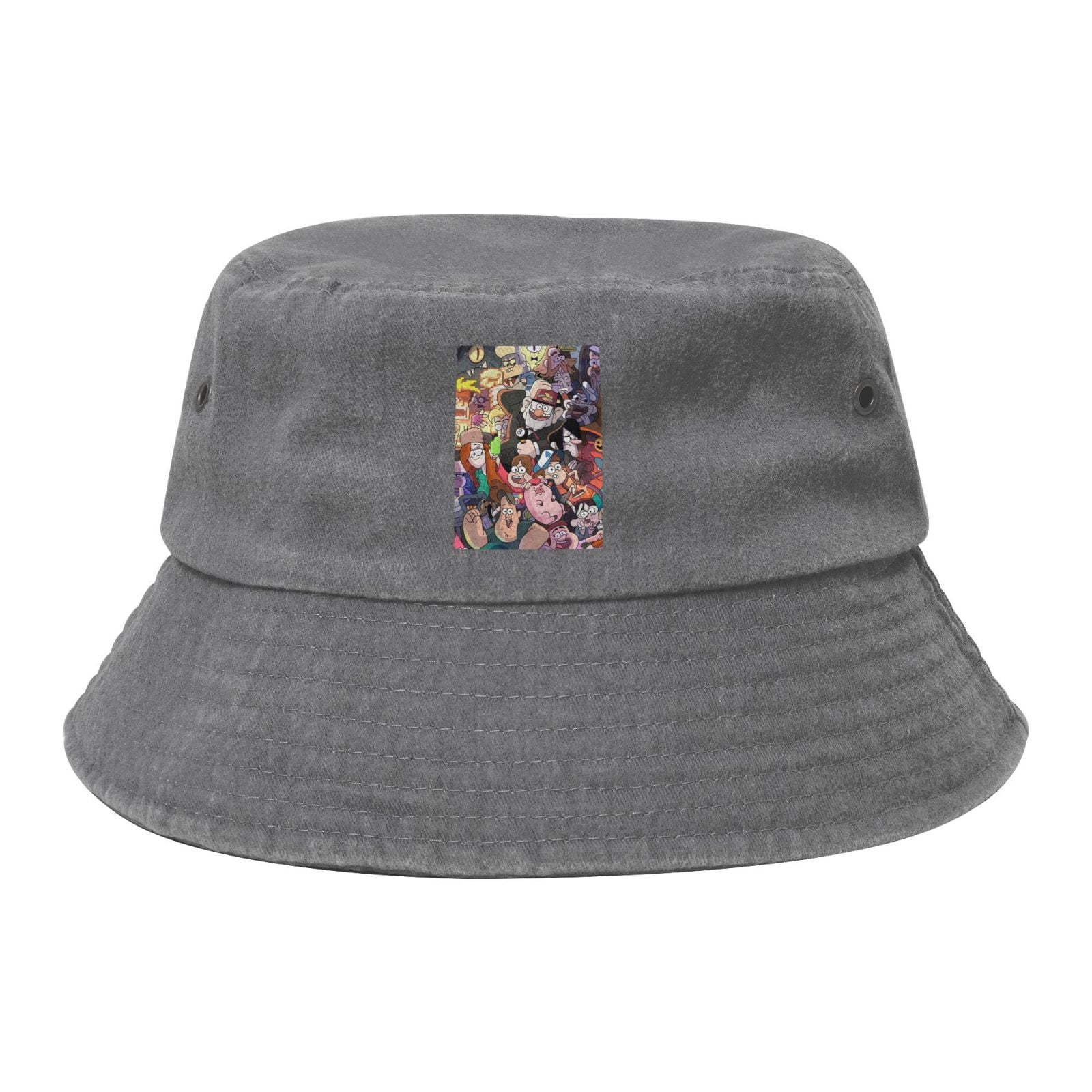 Gravity Falls Washed Denim Sun Hats for Men Women Bucket Hat Wide Brim ...