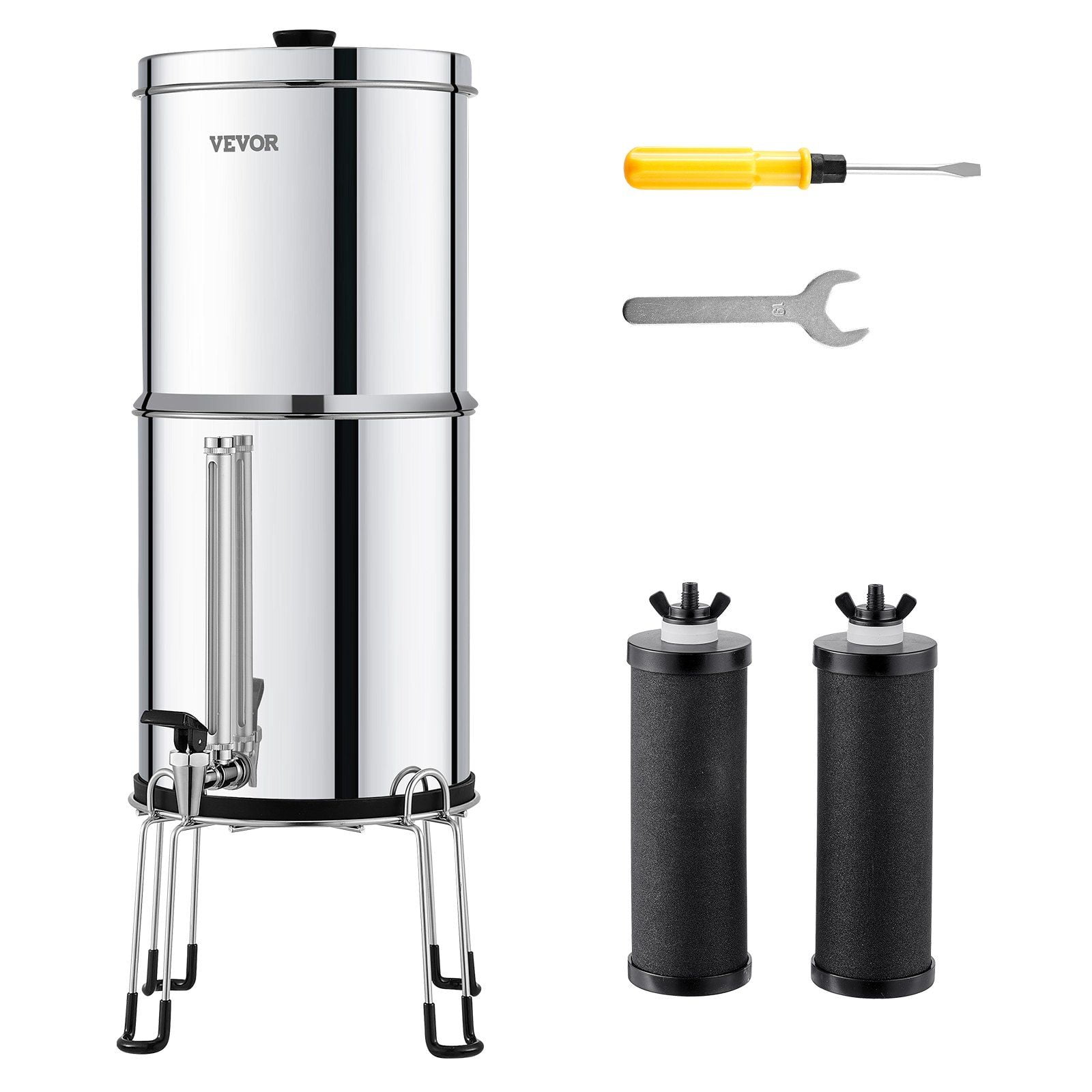 Gravity Fed Water Filter System 2.25G 304 Stainless Steel Countertop ...