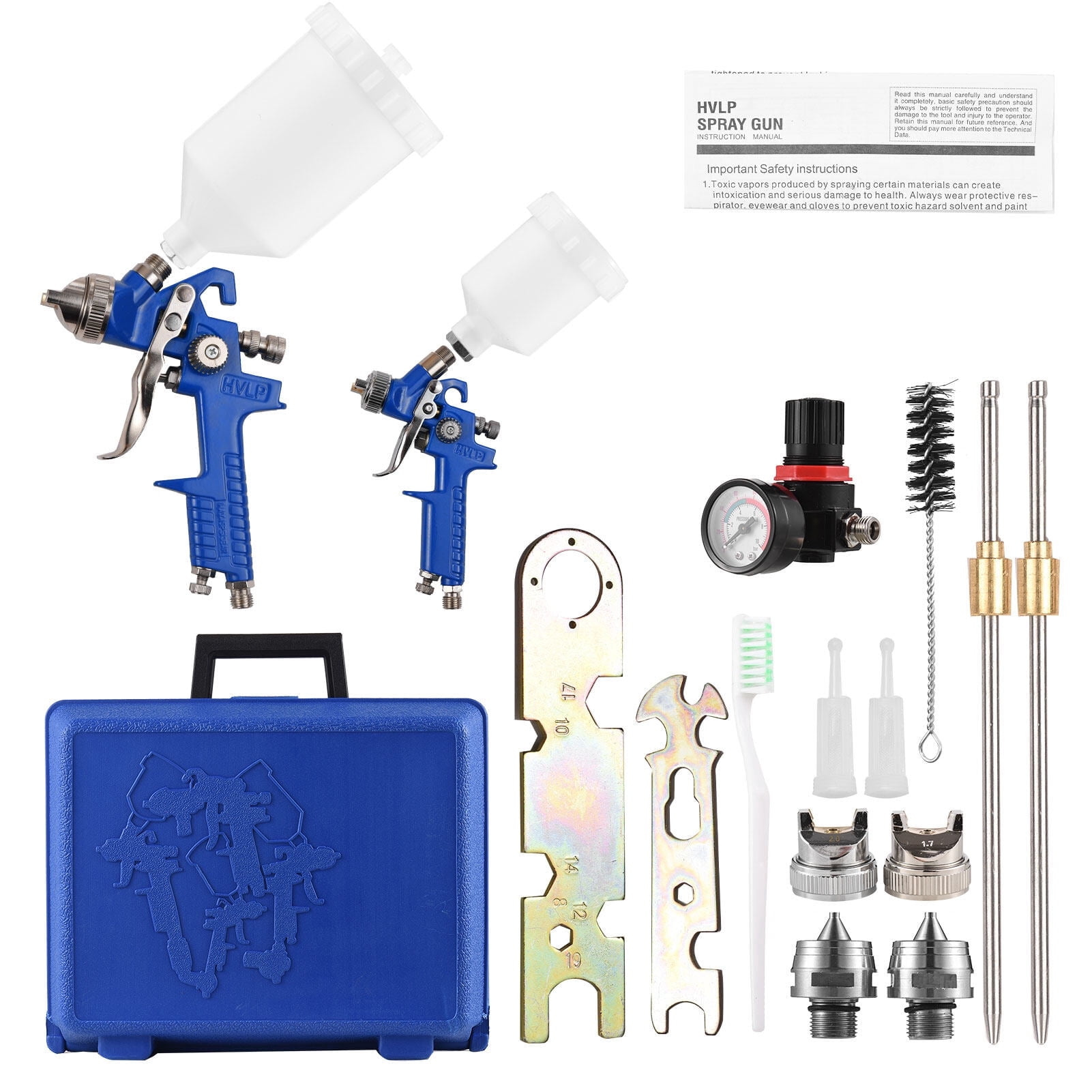 Gravity Feed HVLP Air Spray Gun Kit HVLP Spray Gun Small & Large Air ...