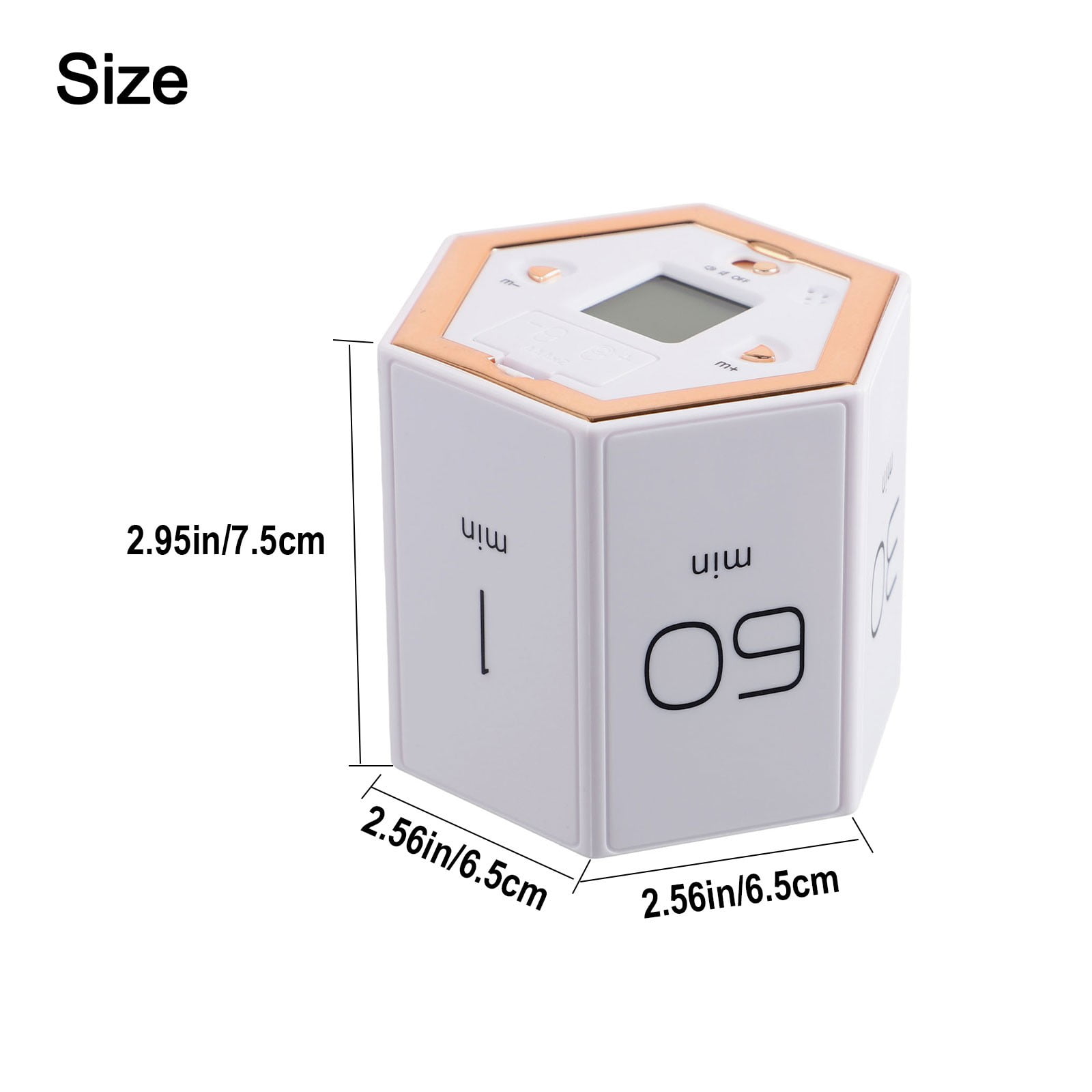 Gravity Sensing Digital Timer Magnetic Hexagon Flip Timer For Learning To Cook