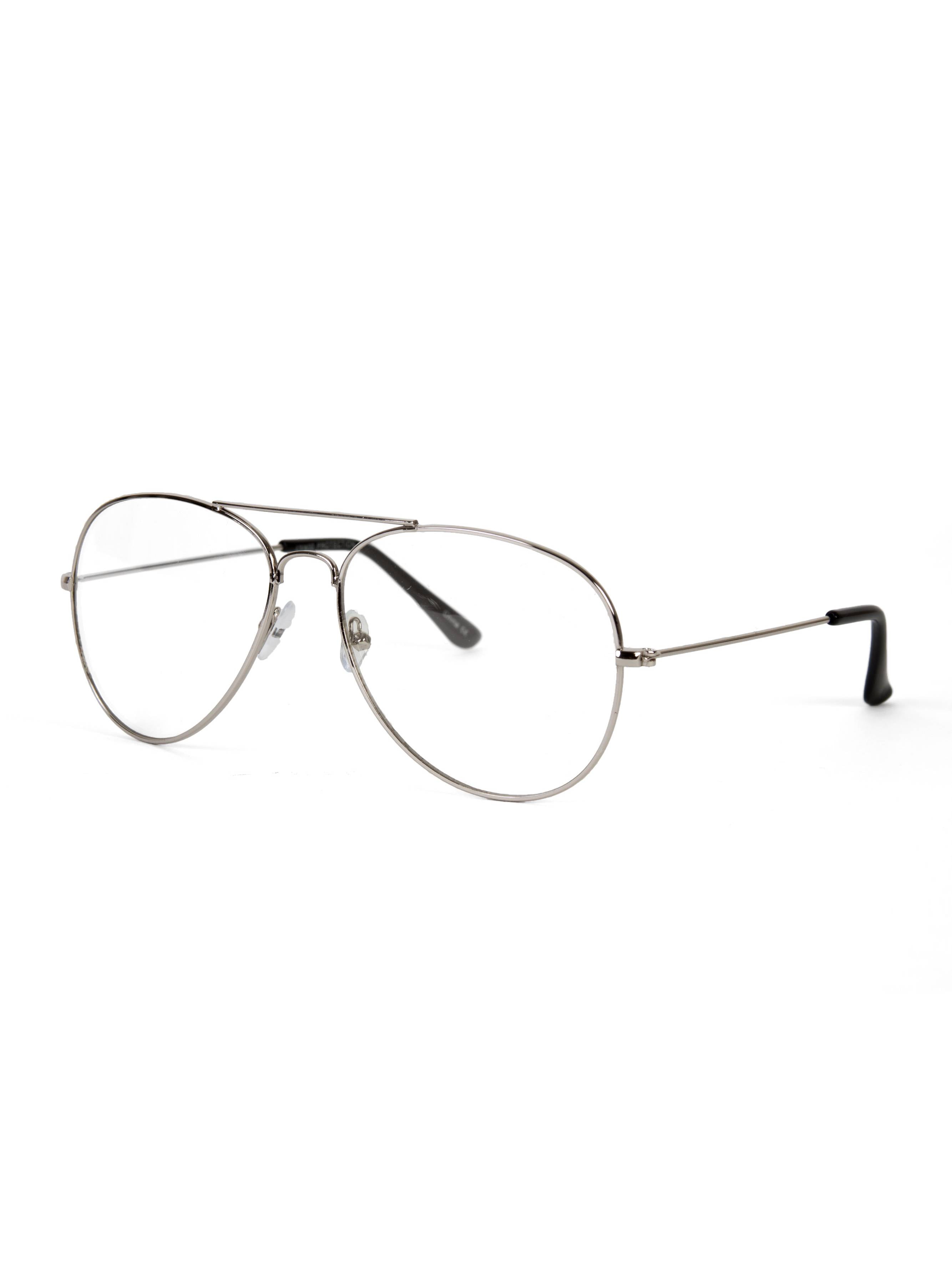 Gravity Silver Frame Clear Lens Aviator - Walmart.com