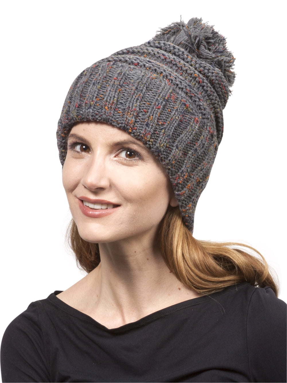 Gravity Threads 15cm Confetti Pom Beanie, Dark Melange Grey - Walmart.com