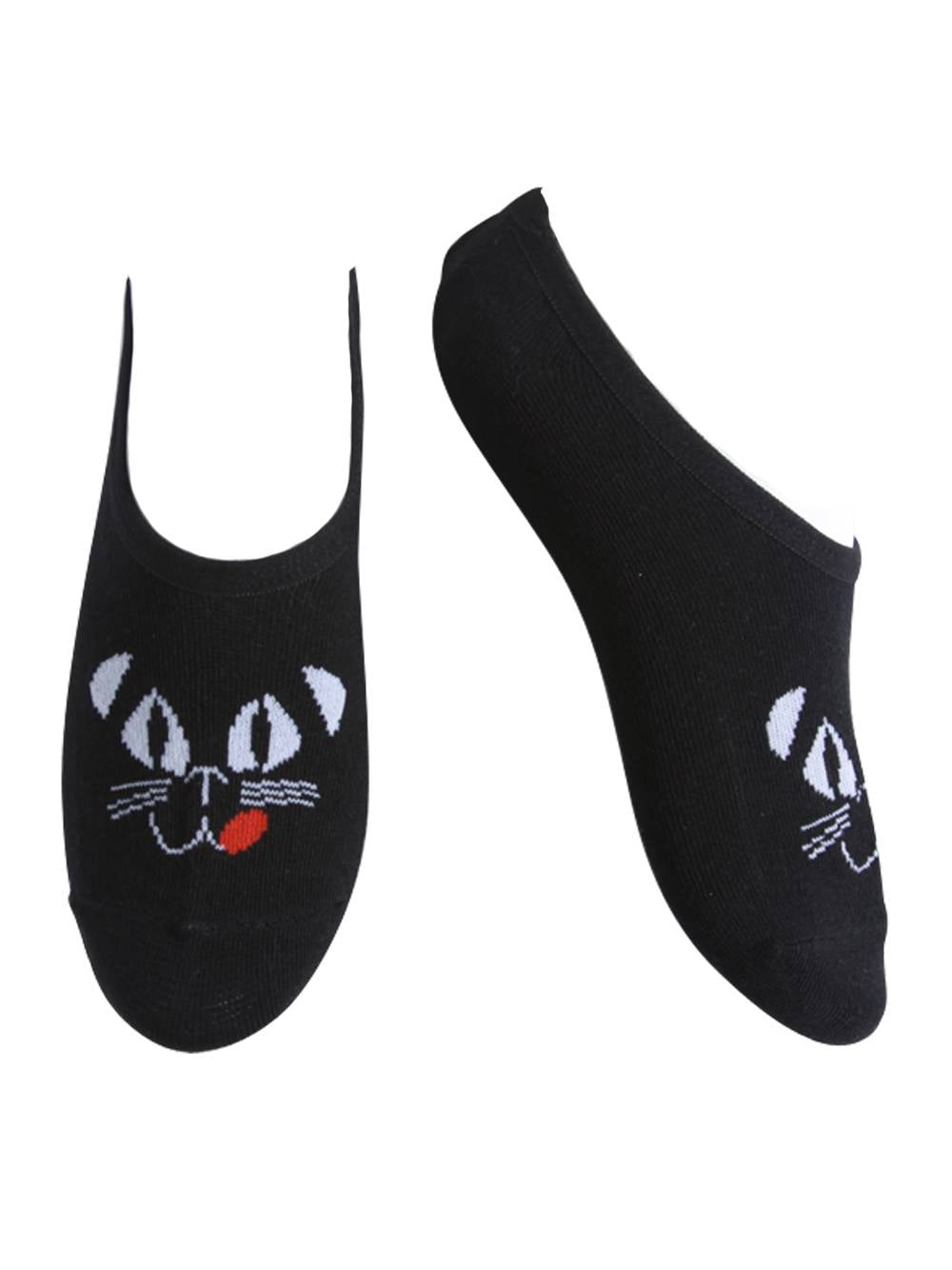 Gravity Threads Black Cat Design No Show Socks - Walmart.com
