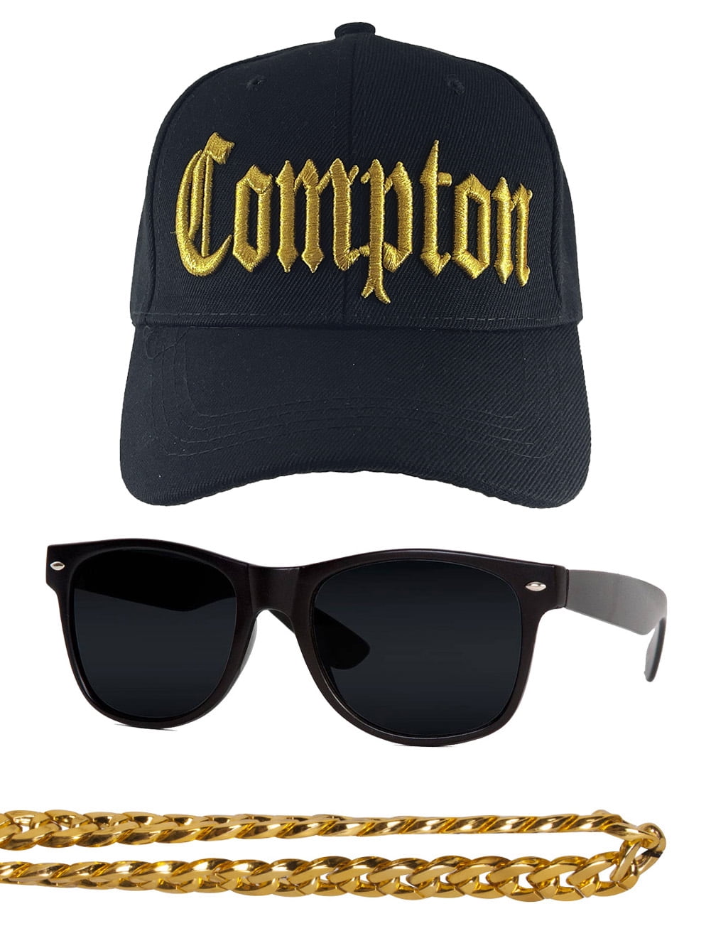 Gravity Threads Compton 80s Rapper Costume Kit - Black/Gold - Walmart.com