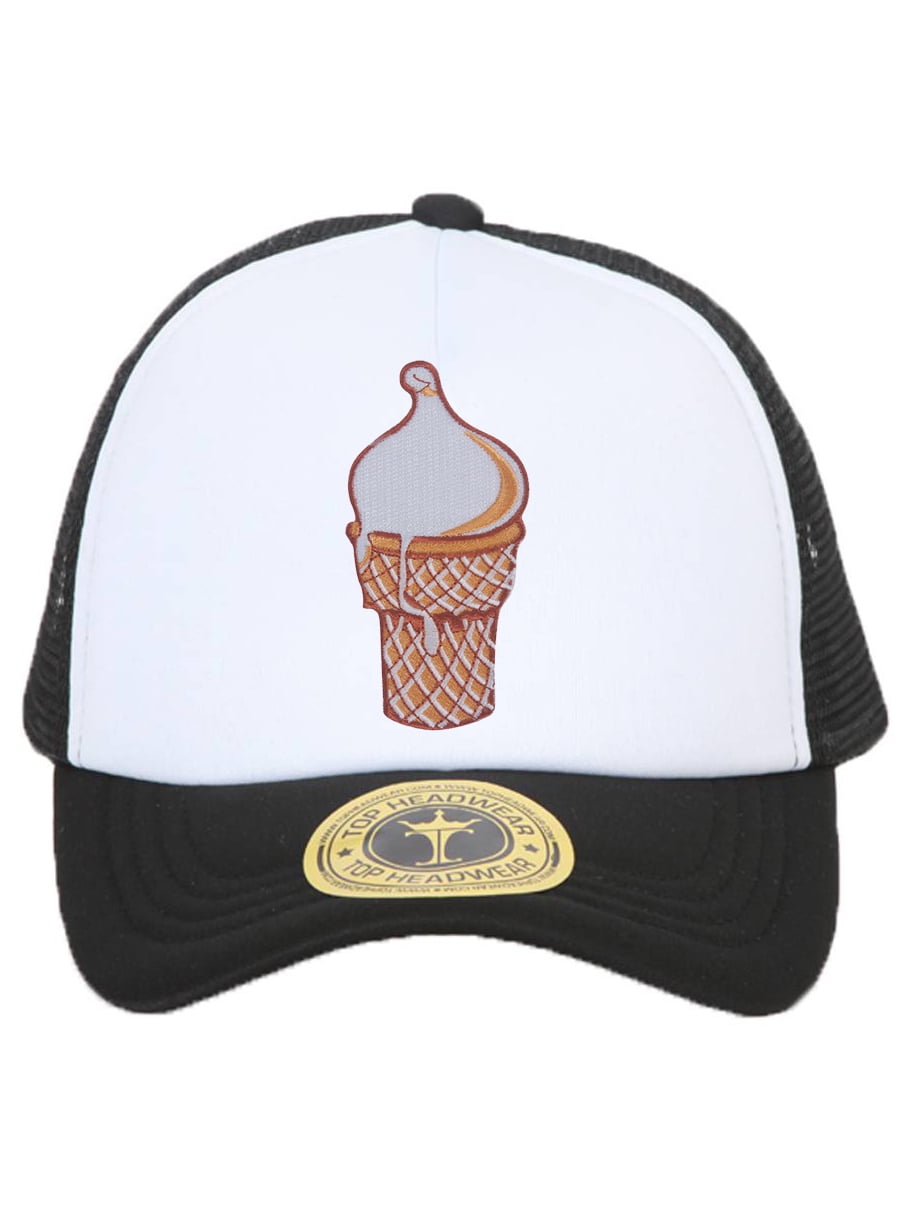 Gravity Threads Ice Cream Cone Patch Trucker Hat - Black/White ...