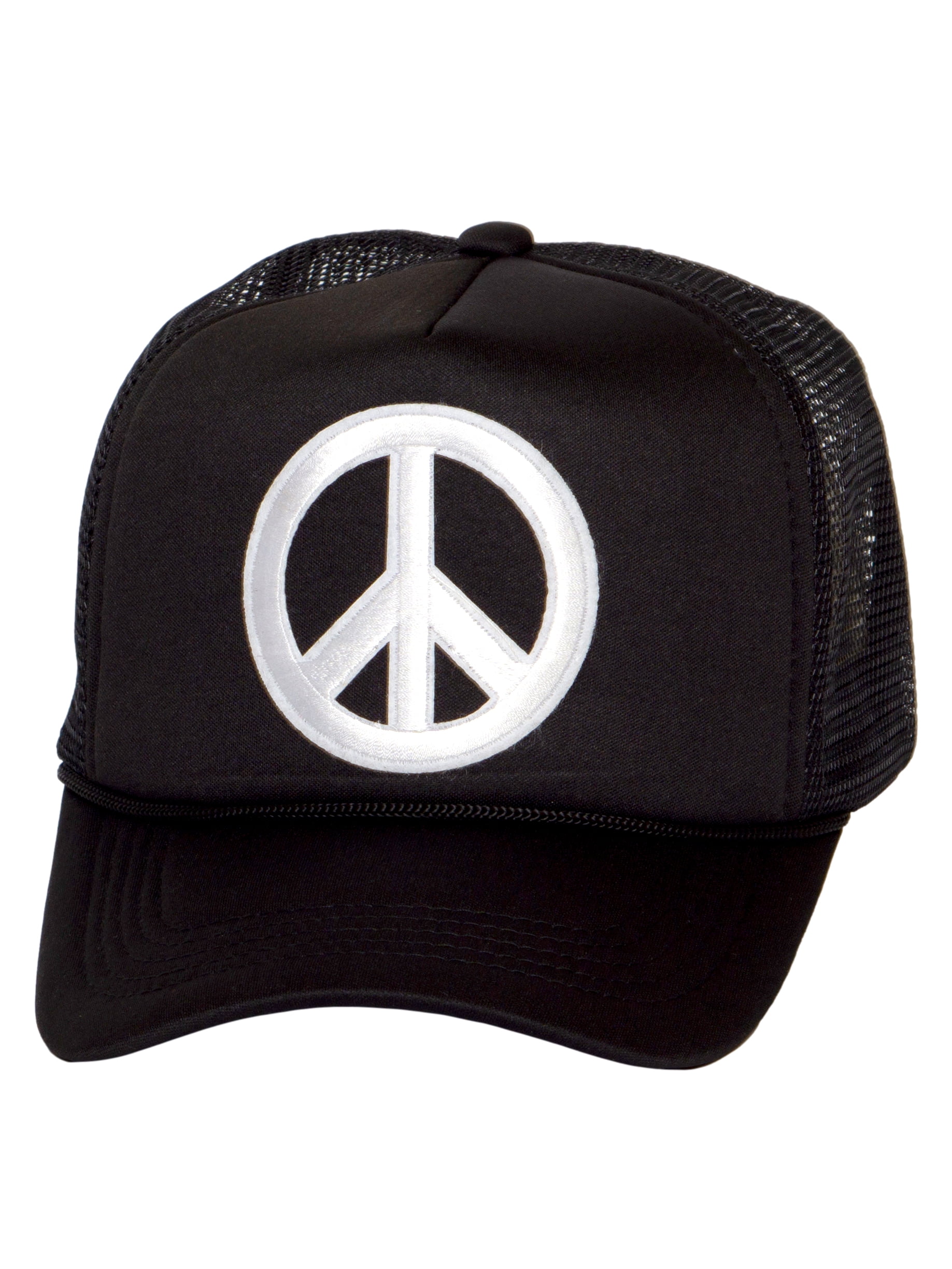 Gravity Threads Large Bold Peace Sign Adjustable Mens Trucker Hat ...