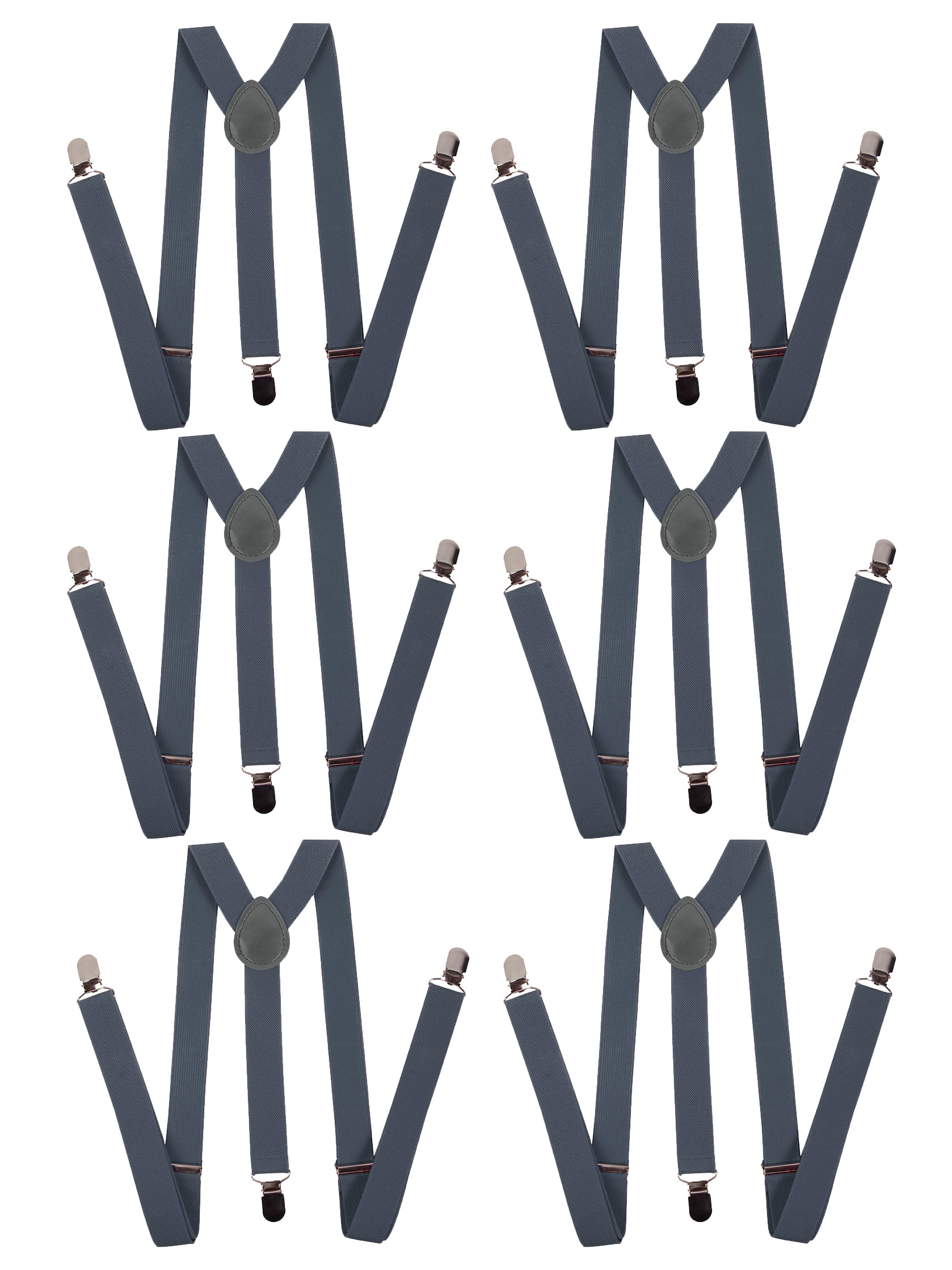 Gravity Threads Men's Adjustable Solid Suspenders - 6-Pack - Charcoal ...