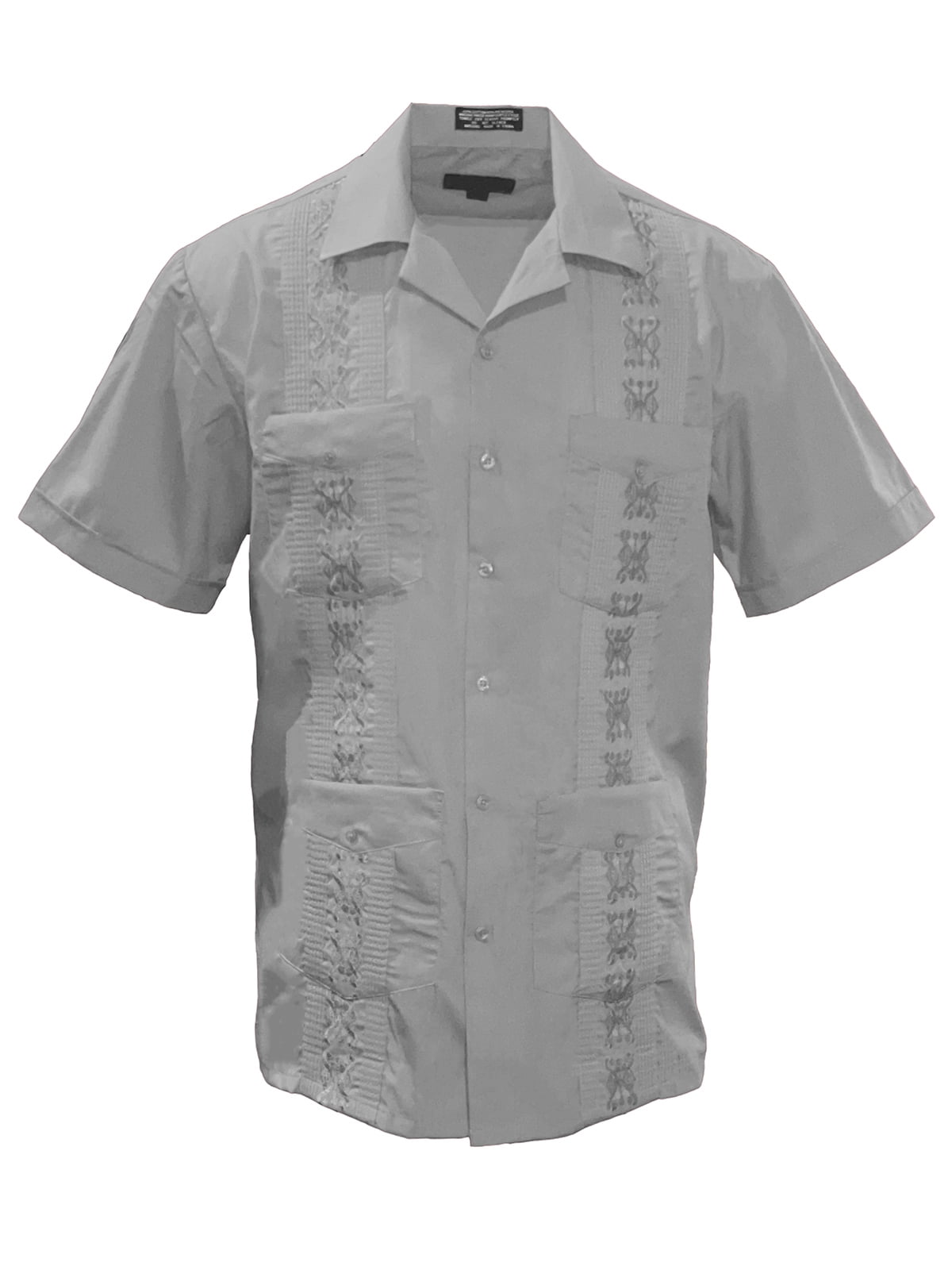 Gravity Threads Mens Guayabera Summer Shirt - Light Grey - Large ...