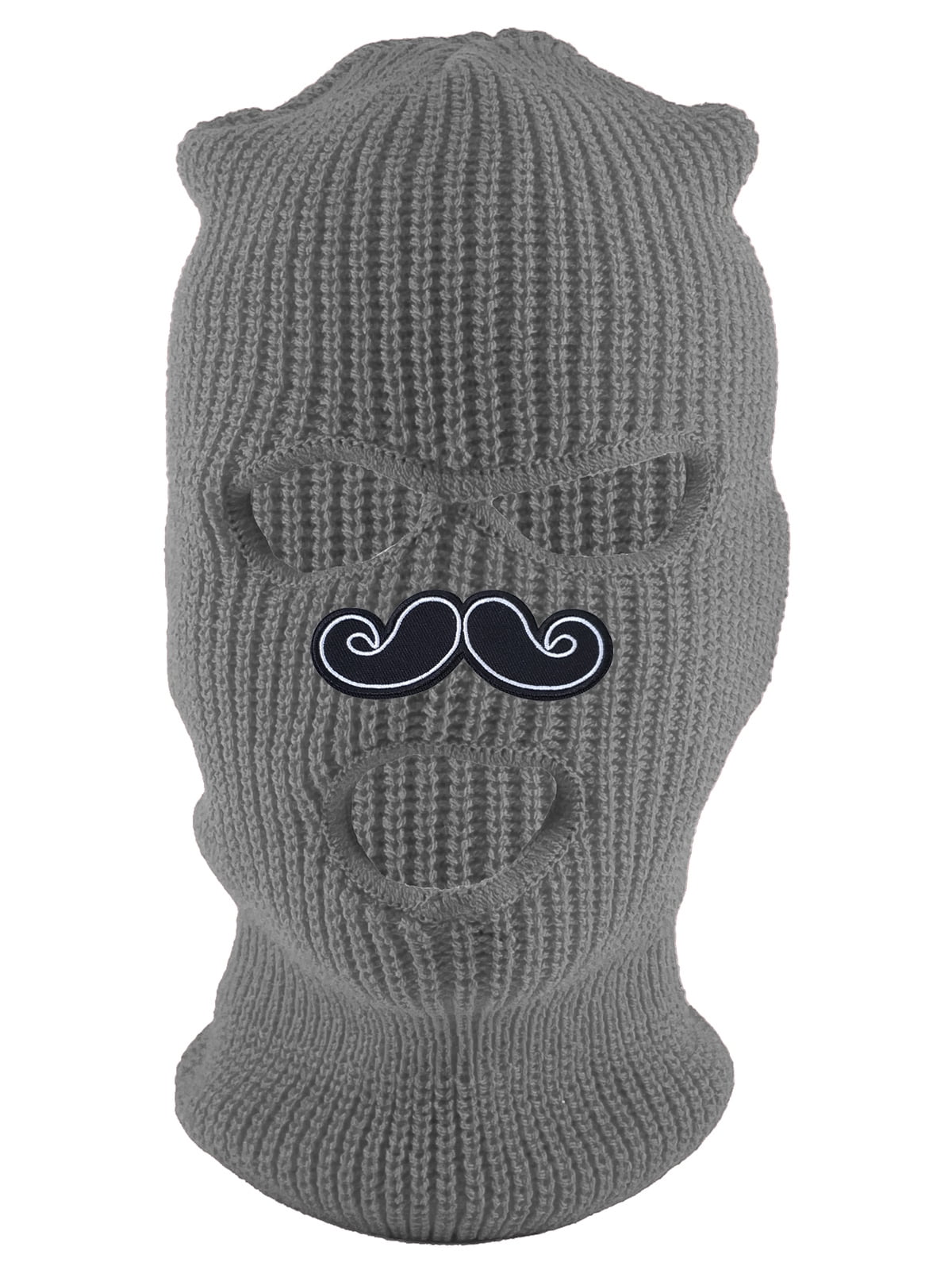 Gravity Threads Mustache Patch 3-Hole Ski Mask - Heather Grey - Walmart.com