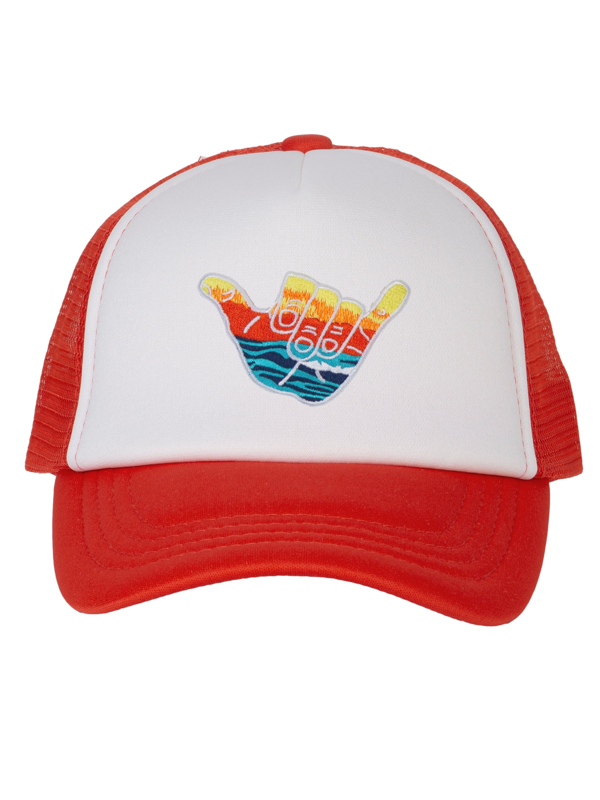 Gravity Threads Shaka Youth Adjustable Trucker Hat - Red/White ...