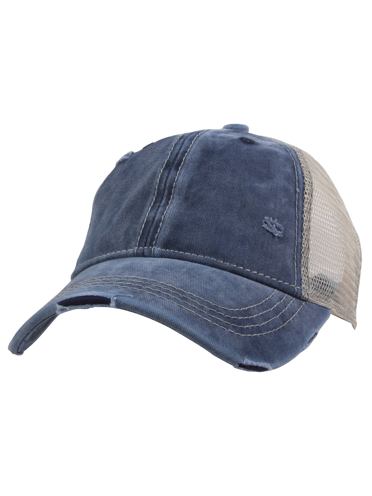 Gravity Threads Washed Distressed Two-Tone Ponytail Adjustable Baseball ...