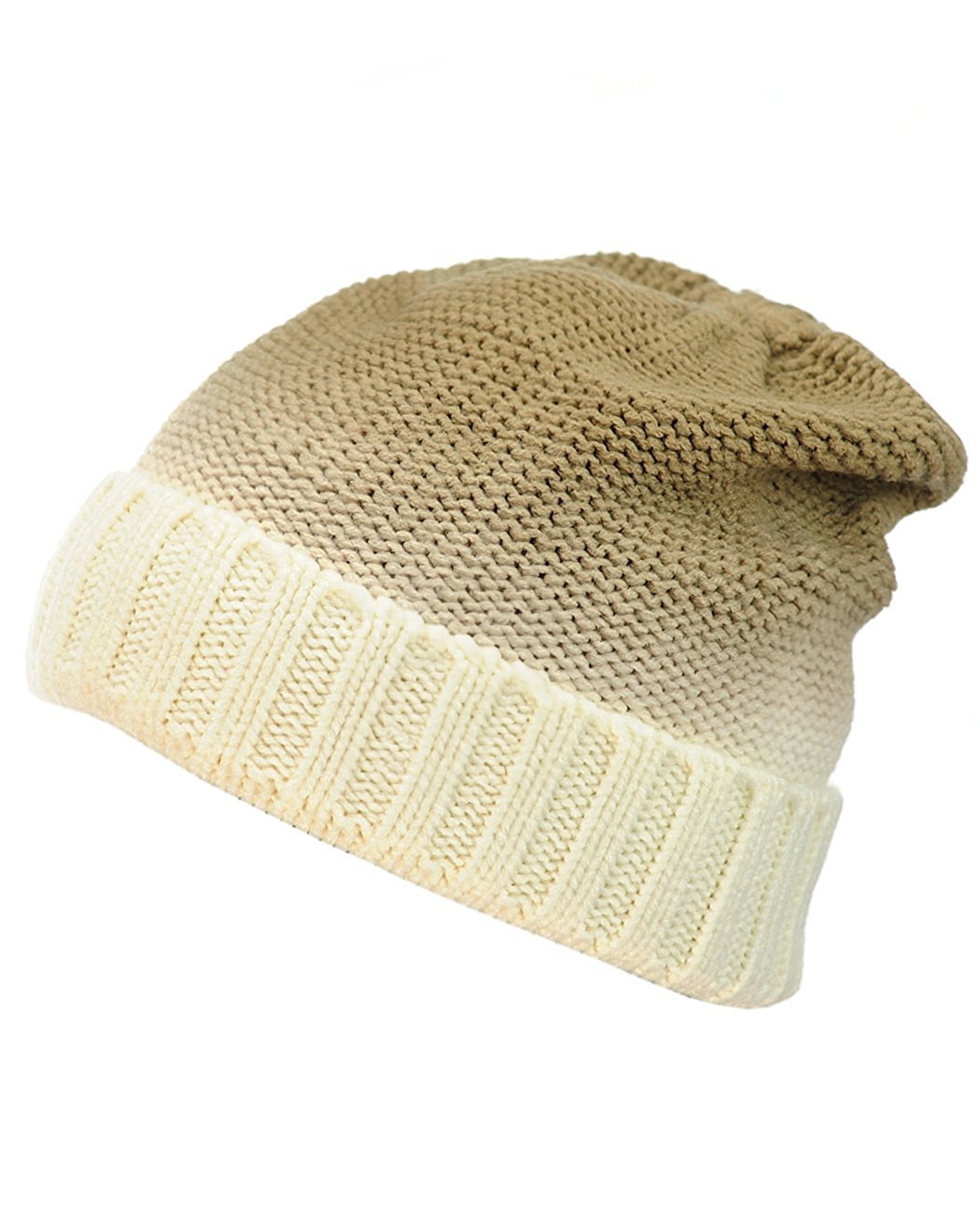 Gravity Threads Women's 2 Tone Beanie Chic Gradient Design, Beige/Ivory ...