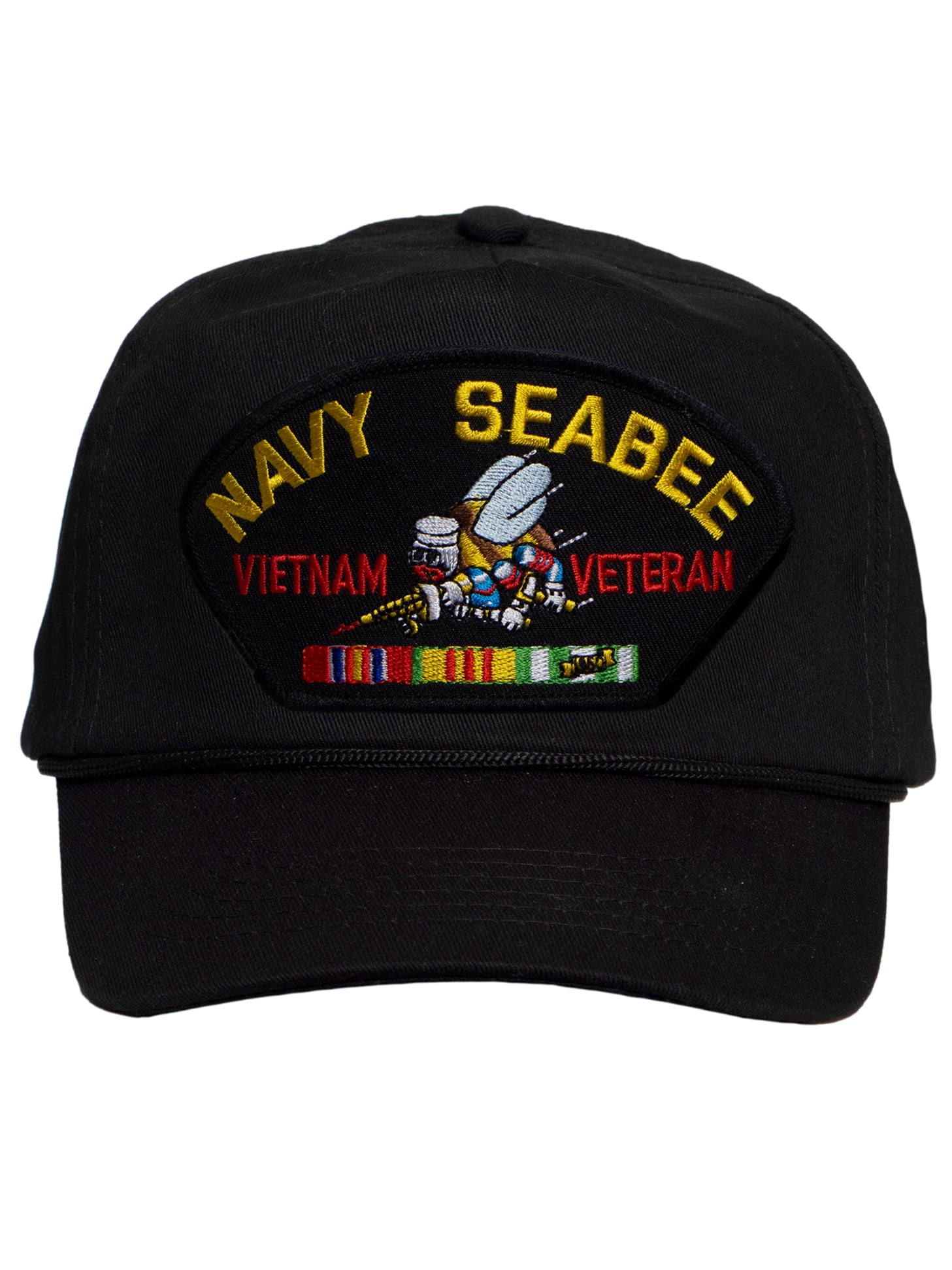 Gravity Trading Military Hats For Men - Vietnam Veteran Navy Seabee Hat Black Cap Military Gifts ...