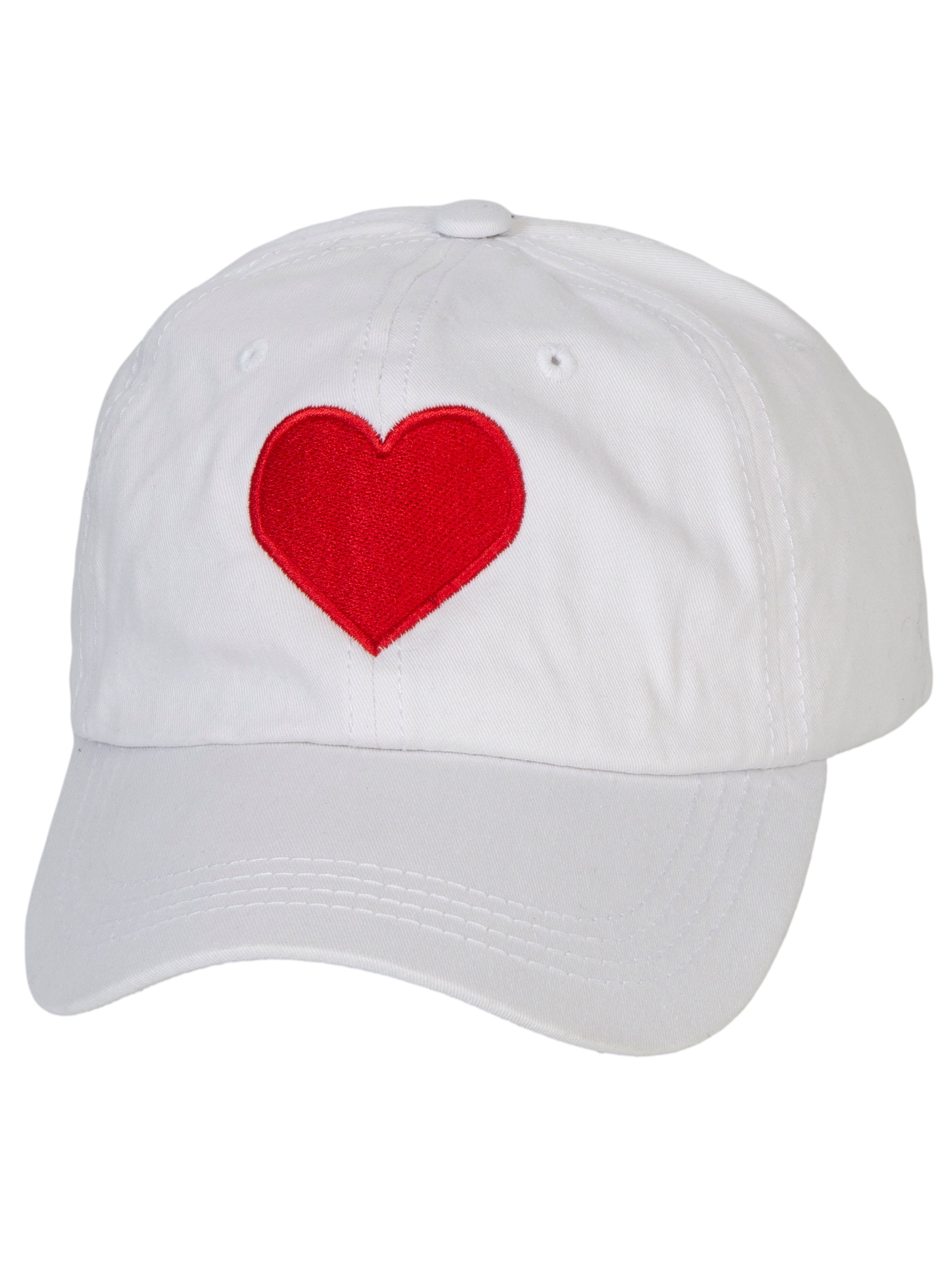 Gravity Trading Red Heart Dad Hat - Embroidery Adjustable Cap - White ...
