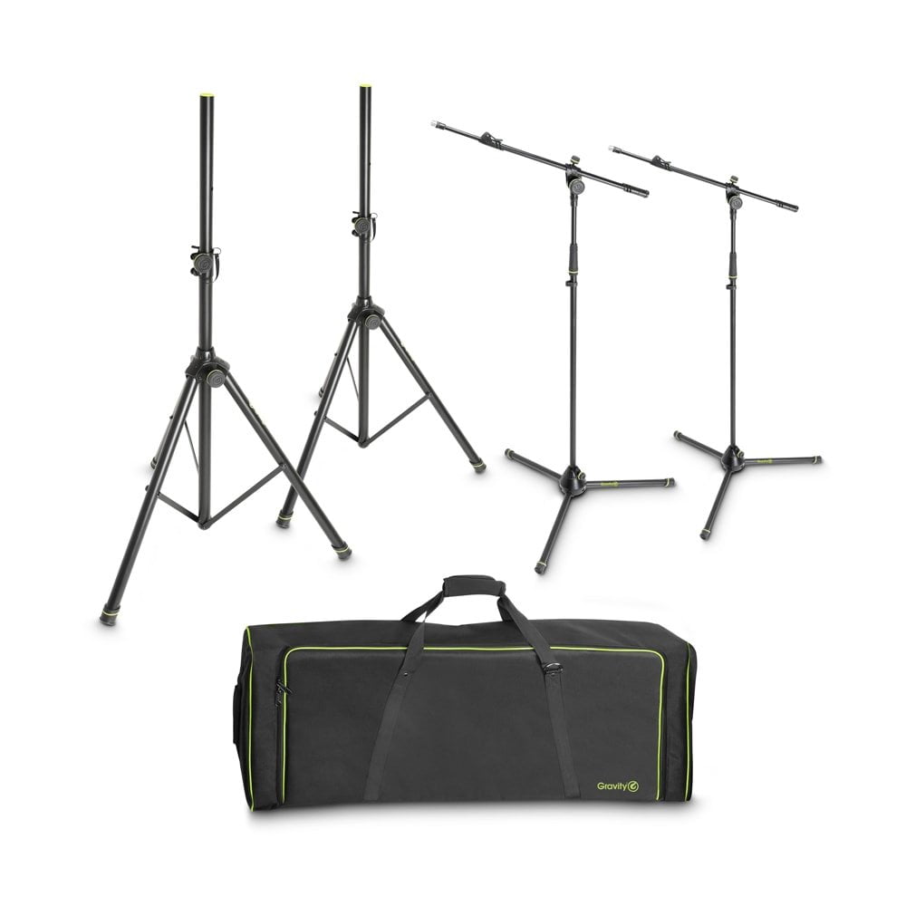 Gravity Two Mic Stand and Two Speaker Stand Set with Bag - Walmart.com