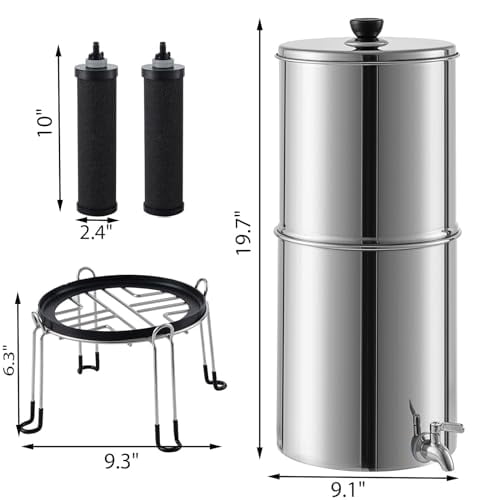 Gravity Water Filter System, 2.25 Gallons Gravity Water Purifier System ...