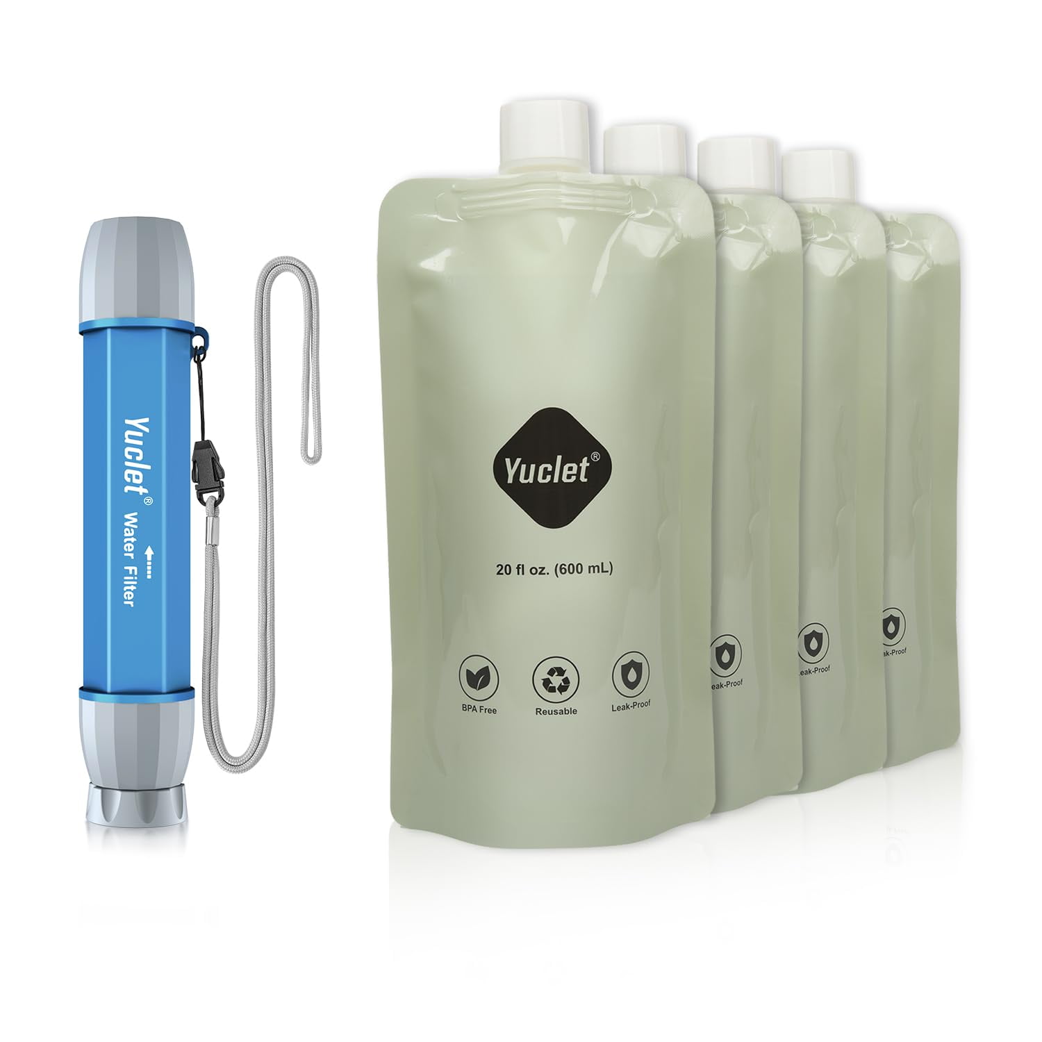 Gravity Water Filter System w/ 2-Gal Bag & 0.1-Micron Water Filter ...