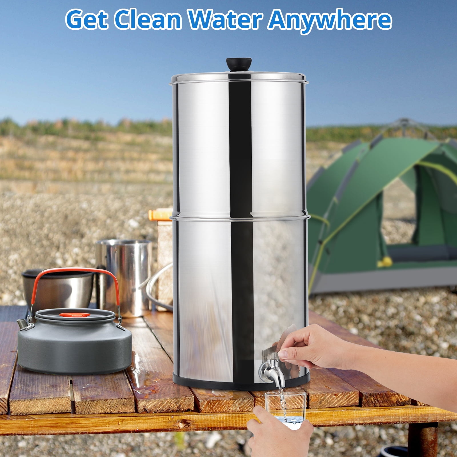 Gravity-fed Water Filter System, Reduces Lead and up to 99% of Chlorine ...