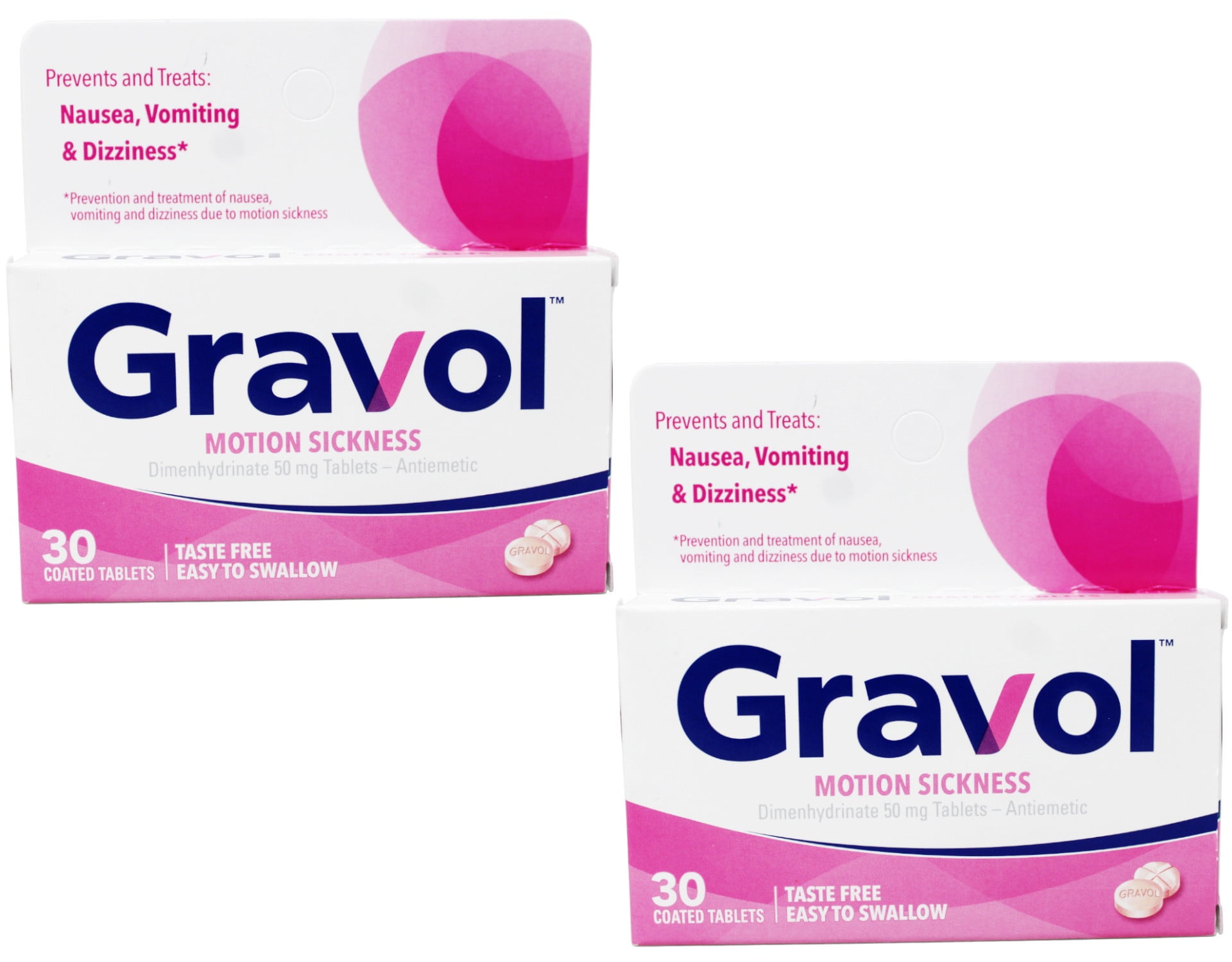 Gravol Motion Sickness Relief and Nausea Prevention, Easy to Swallow ...