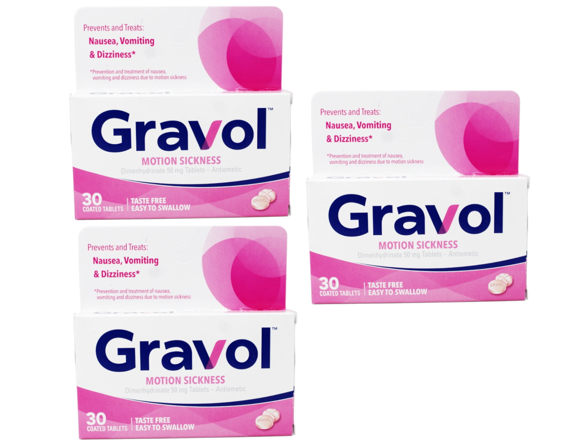 Gravol Motion Sickness Relief and Nausea Prevention, Easy to Swallow ...