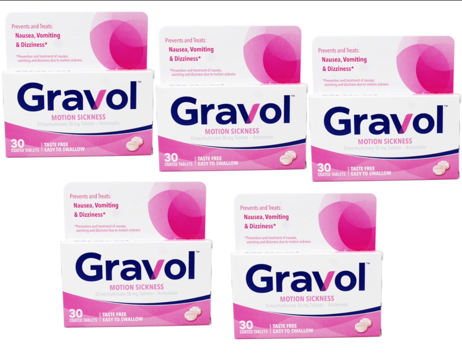 Gravol Motion Sickness Relief and Nausea Prevention, Easy to Swallow ...