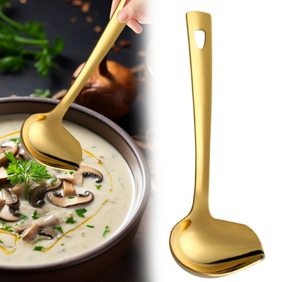 Gravy Spoon, Stainless Steel Ladle with Spout, Soup and Sauce Serving ...