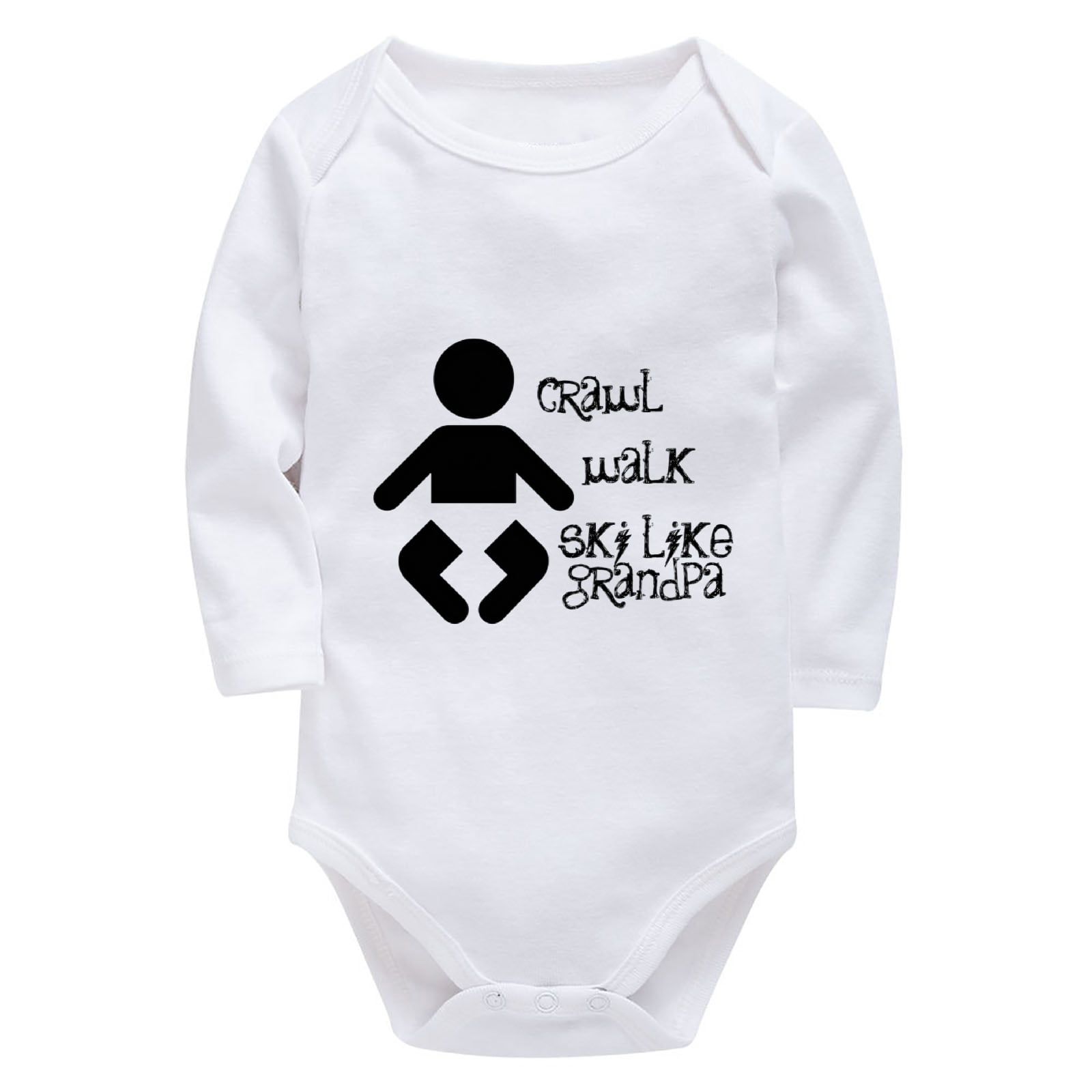 Grawl Walk Ski Like Grandpa Bodysuit for Baby Boy Long Sleeve Gender ...