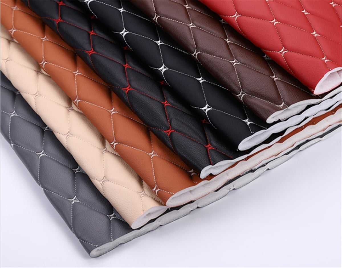 Gray 100*155cm Faux Leather Foam Fabric Diamond Quilted Auto Headliner ...