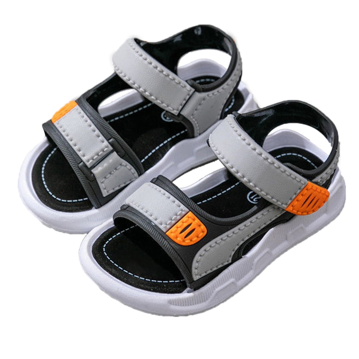 Gray 15cm Boy Sandal Slip Prevention Soft Beach Opened Toe Hook Loop ...