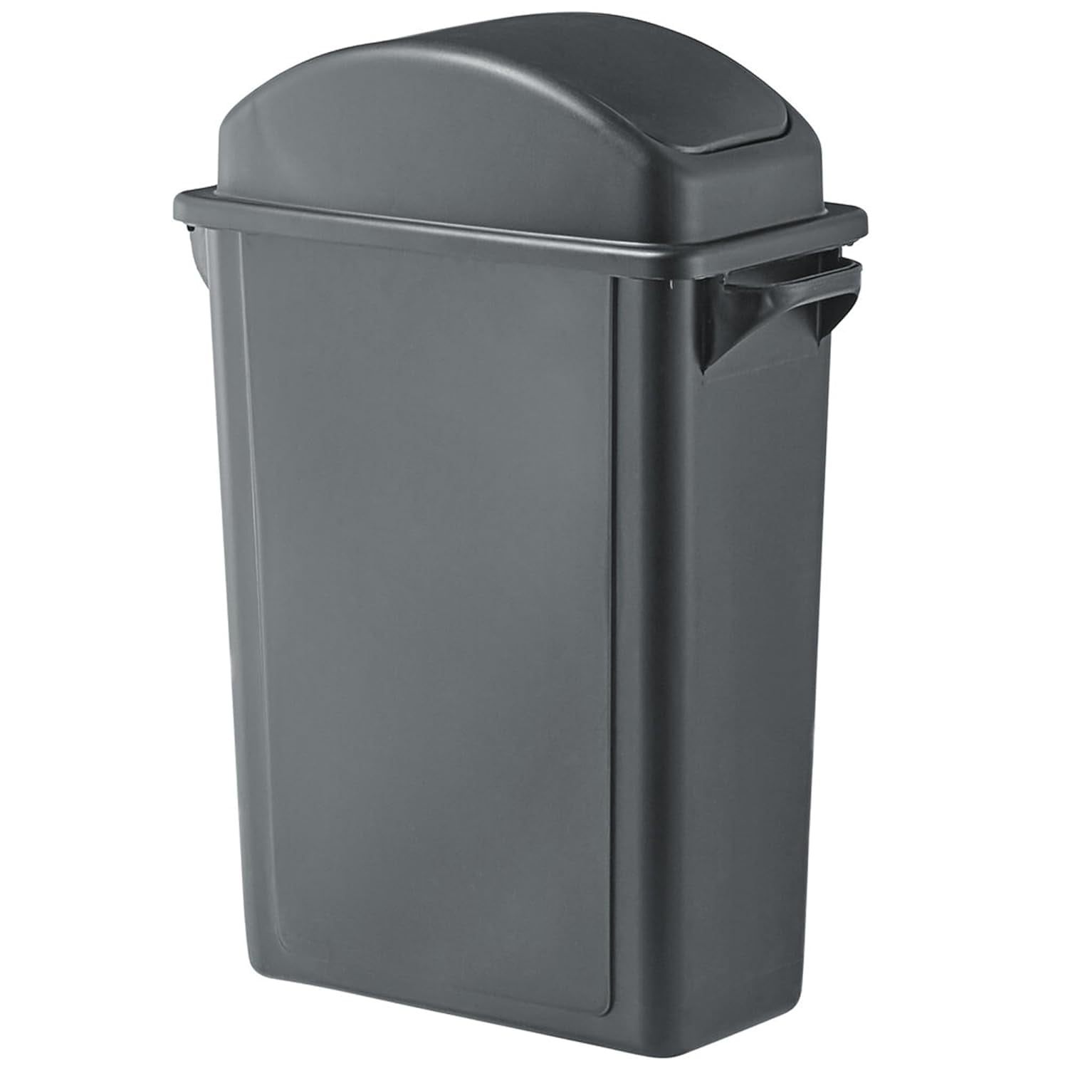 Gray 16 Gallon Slim Rectangular Trash Can with lid Restaurant Trash can ...