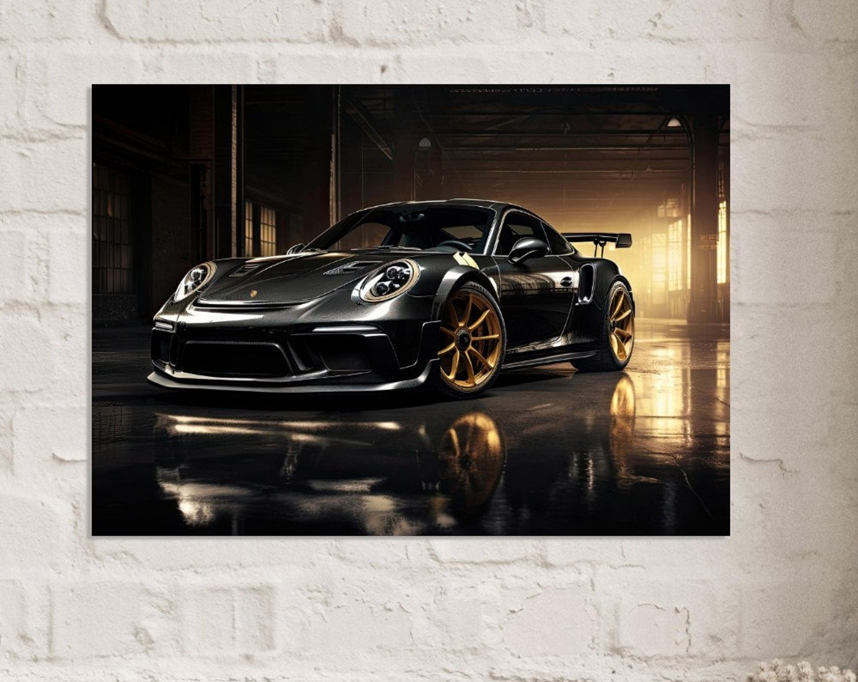 Gray 2019 Porsche 911 GT3 RS Gold Wheels Poster Porsche Car Lover Art ...