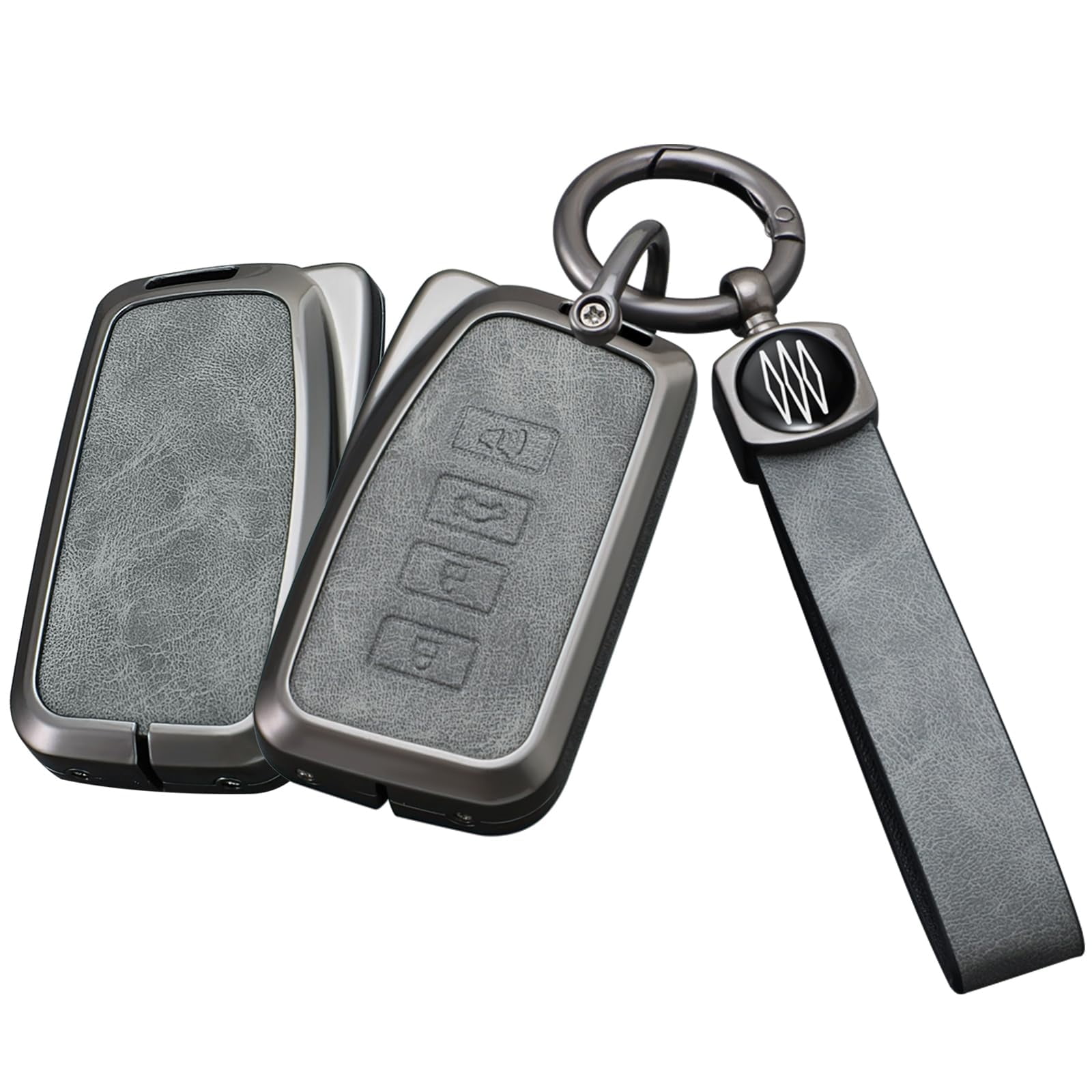 Gray 2024 New Metal Leather Key Fob Cover Fit for Lexus IS200t RX ES GS ...