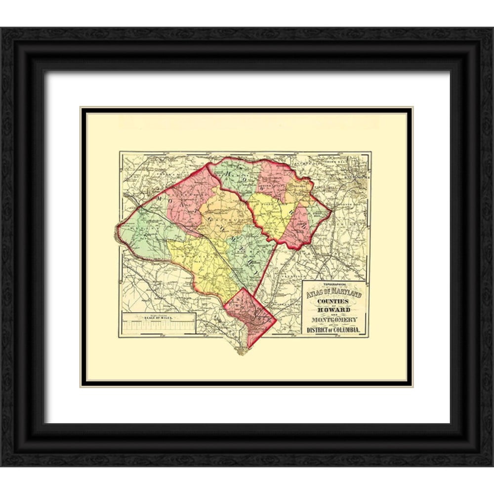 Gray 23x20 Black Ornate Wood Framed with Double Matting Museum Art ...