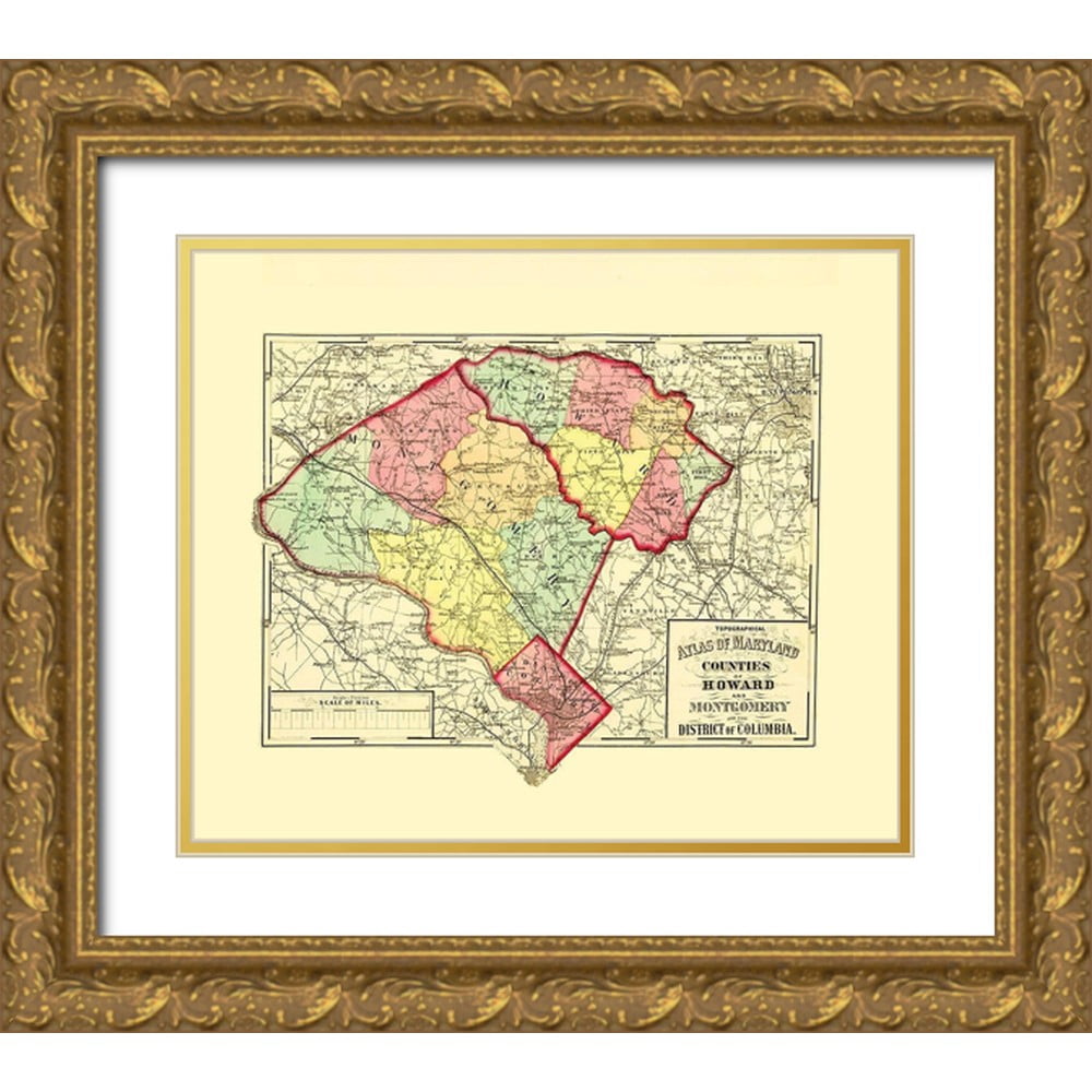 Gray 23x20 Gold Ornate Wood Framed with Double Matting Museum Art Print ...