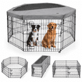 Gray 24''H Playpen+Top Cover Foldable Metal Pet Exercise Kennel for ...