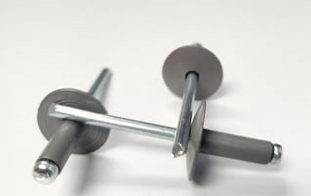 Gray 3/16" Rivet Large Flange Aluminum Head Steel Mandrel Blind Pop ...