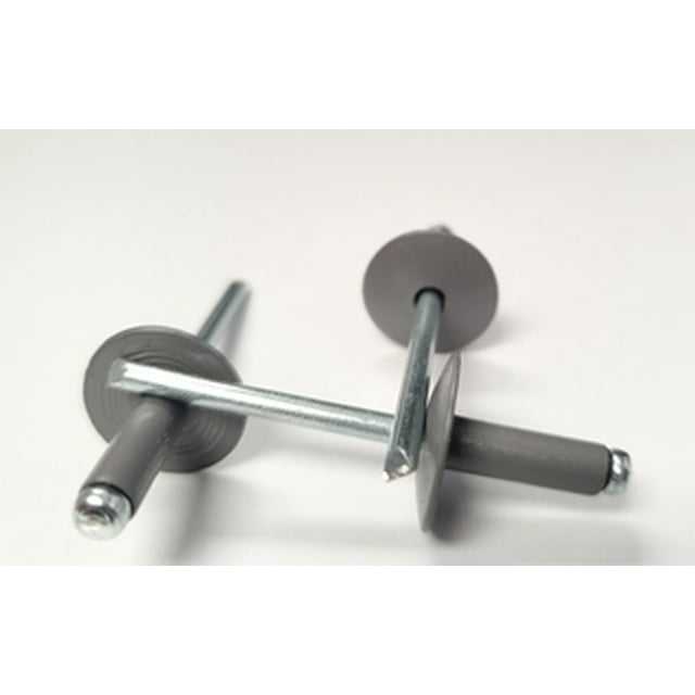 Gray 3/16" Rivet Large Flange Aluminum Head Steel Mandrel Blind Pop ...