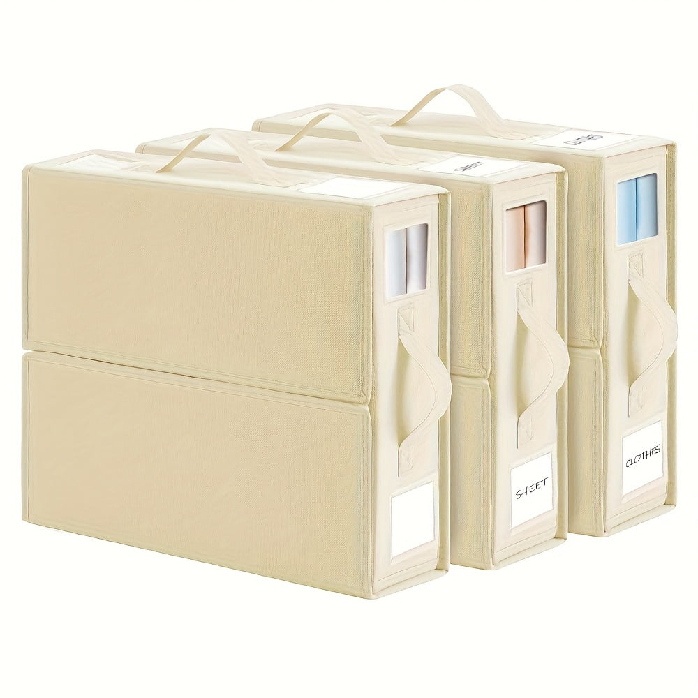 Gray 3/6-Pack Foldable Fabric Sheet Organizers with Clear Window ...