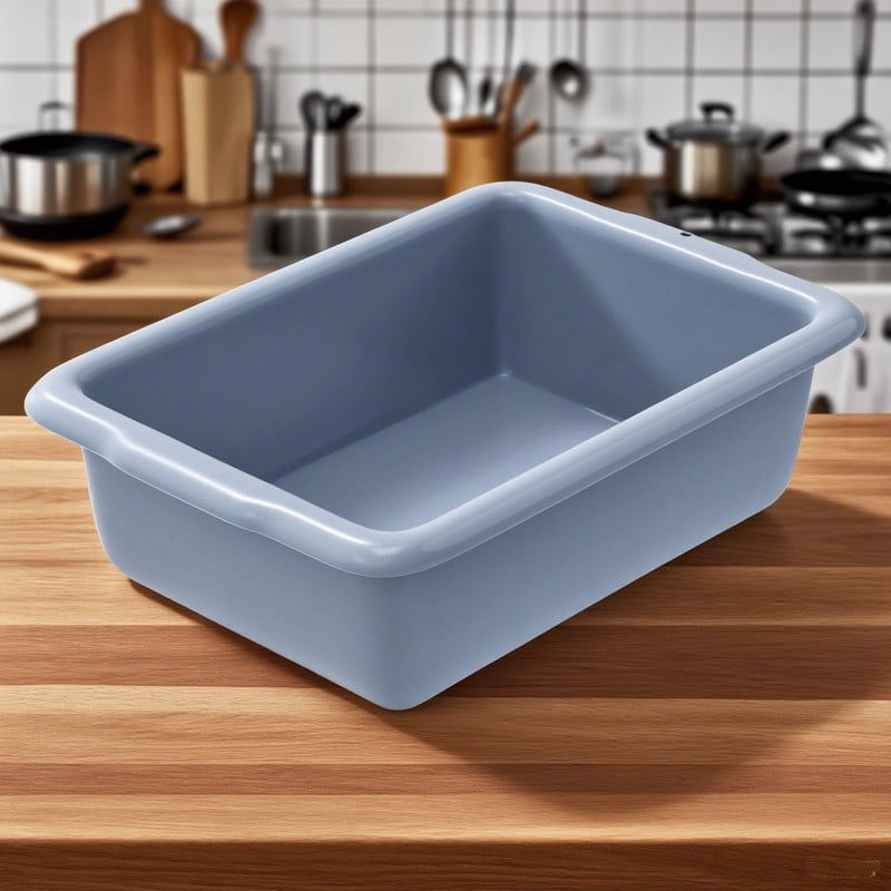 Gray 5.5 Gallon Plastic Dish Tubs Commercial Bus Wash Basin Tote Box 21 ...