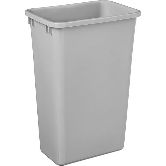 Gray 50 Quart Plastic Trash Can Large Durable Waste Container with Lid ...