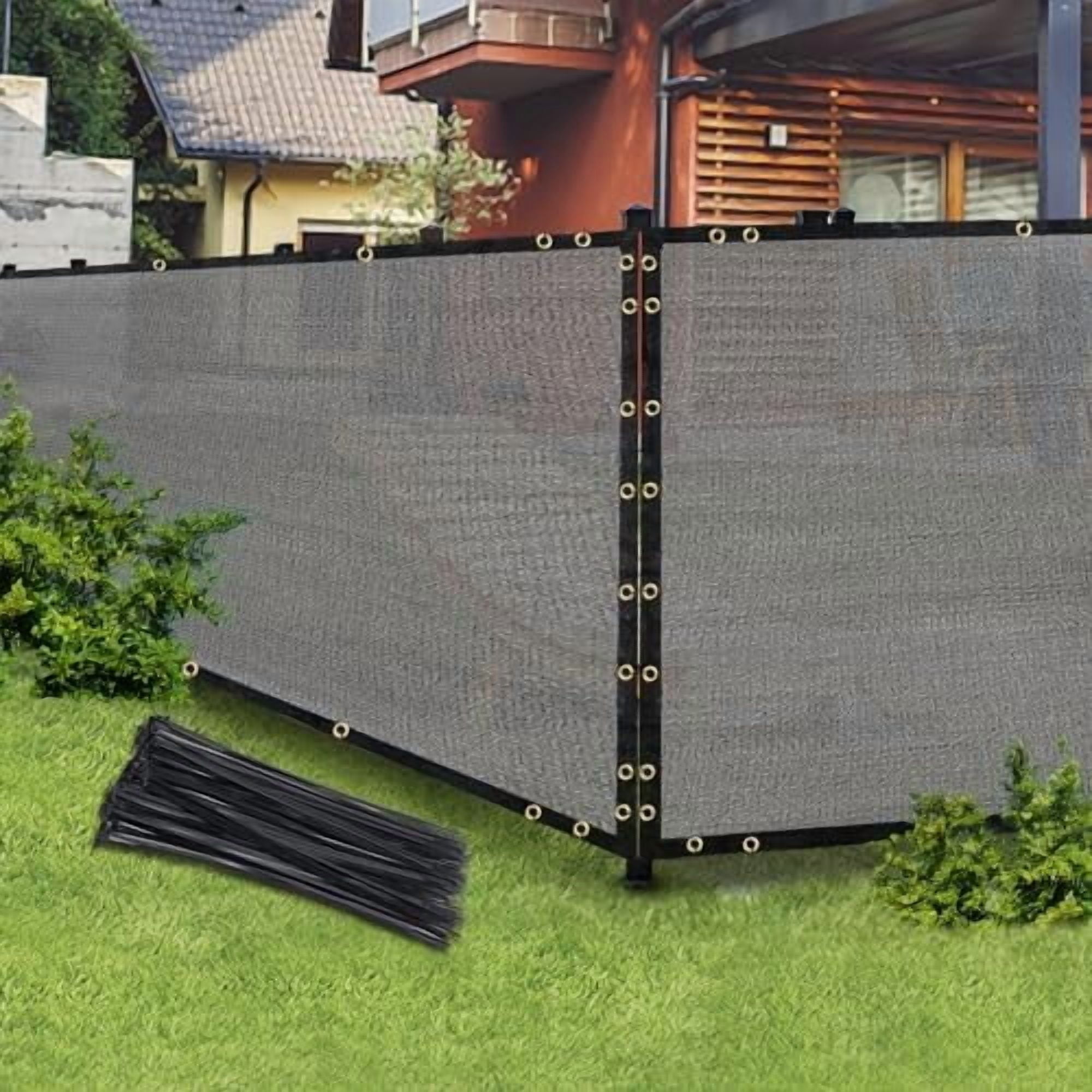 Gray 6FT X 50FT Outdoor Privacy Screen Fence & Mesh Shade Net Cover ...