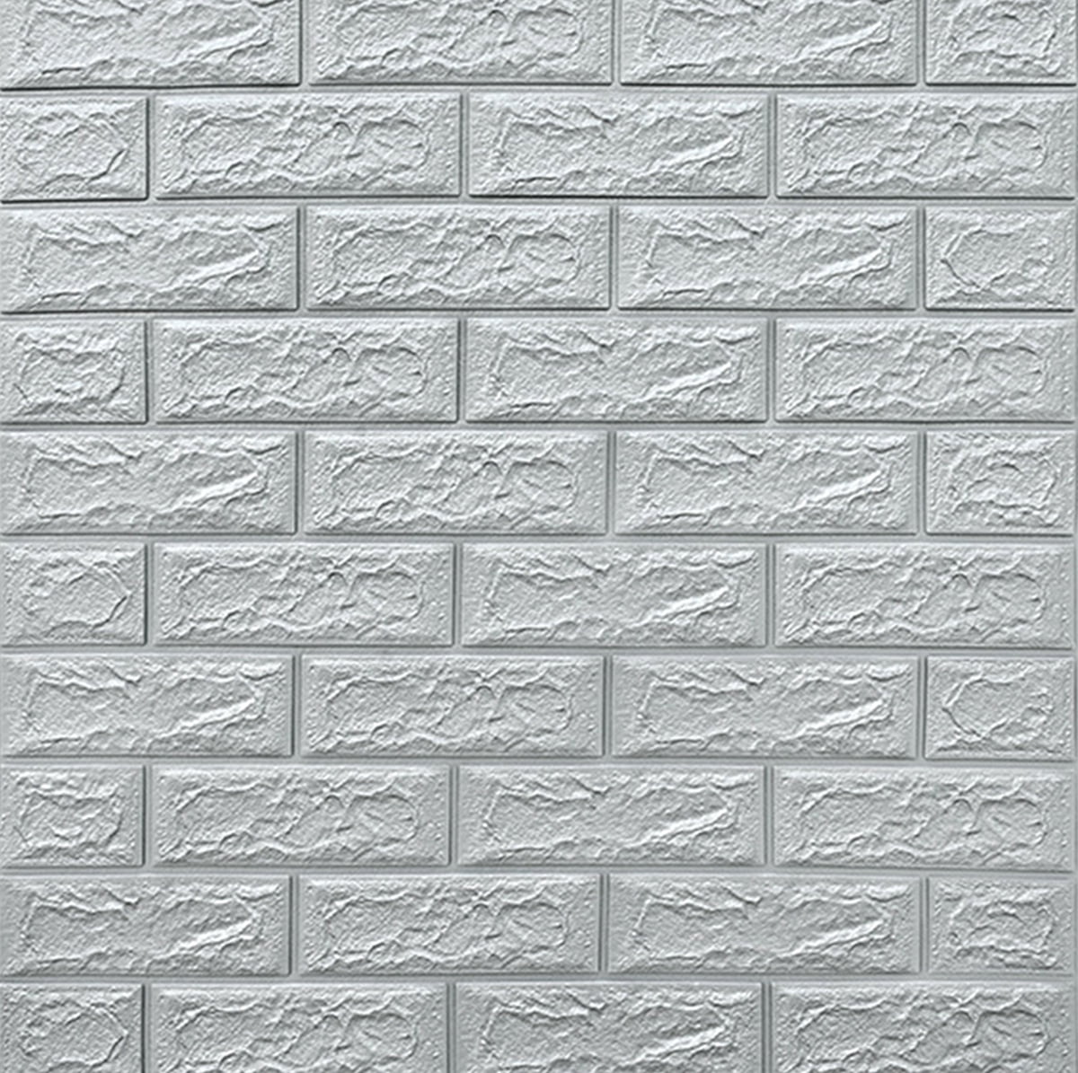 Gray 70x77cm PE Foam Self Adhesive 3D Wall Stickers Wallpaper Embossed ...