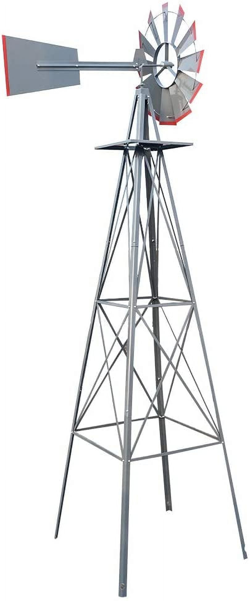 Gray 8FT Ornamental Windmill Backyard Garden Decoration Weather Vane ...