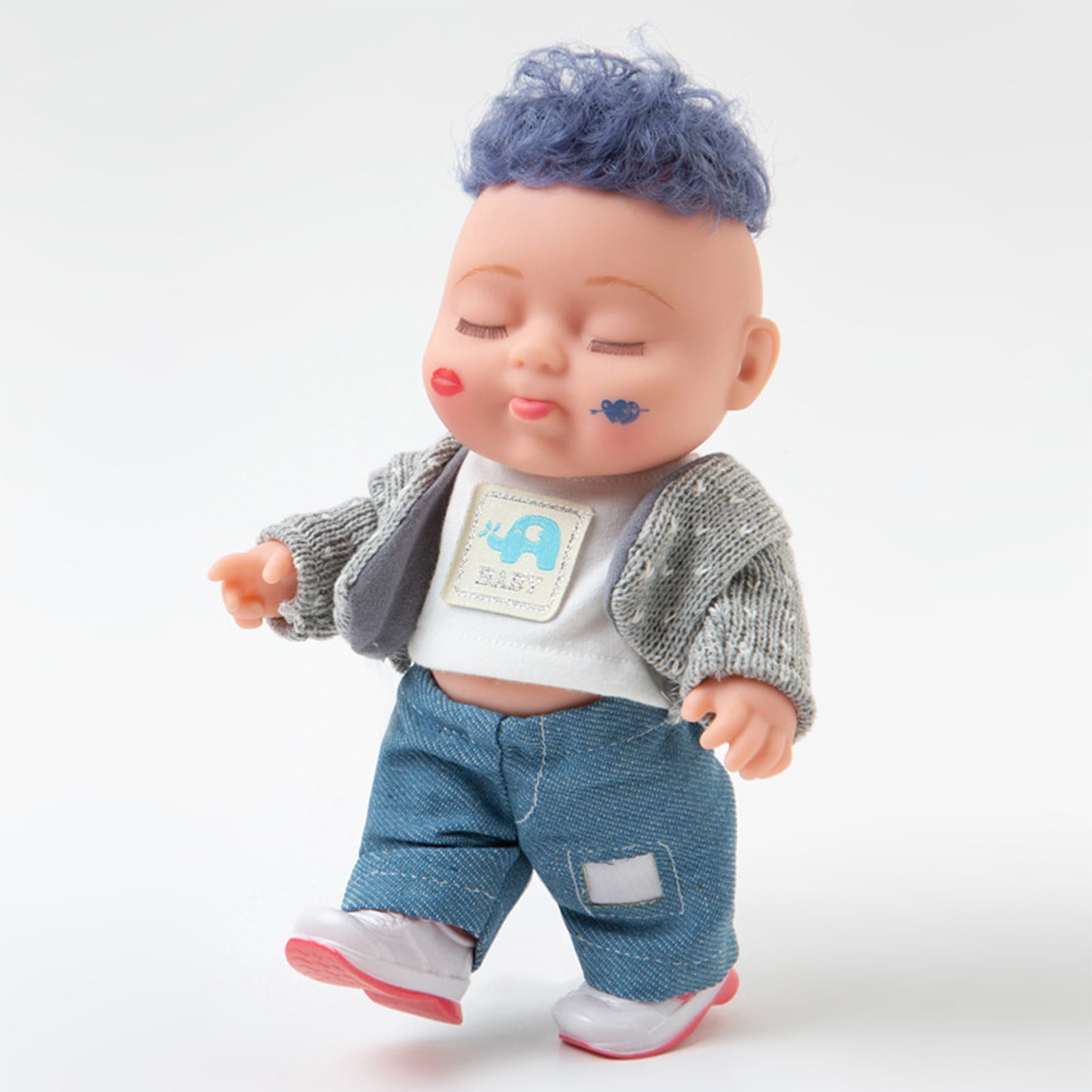 Gray ABS Plastic Vinyl Doll, Cute Doe Beak Healing Companion Toy for ...
