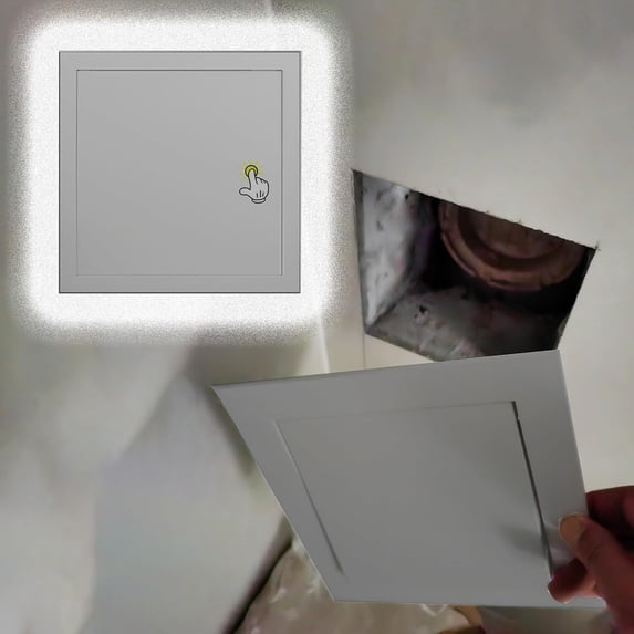 Gray Access Door Click Opening, Embedded Crawl Space Doors w/Galvanised ...